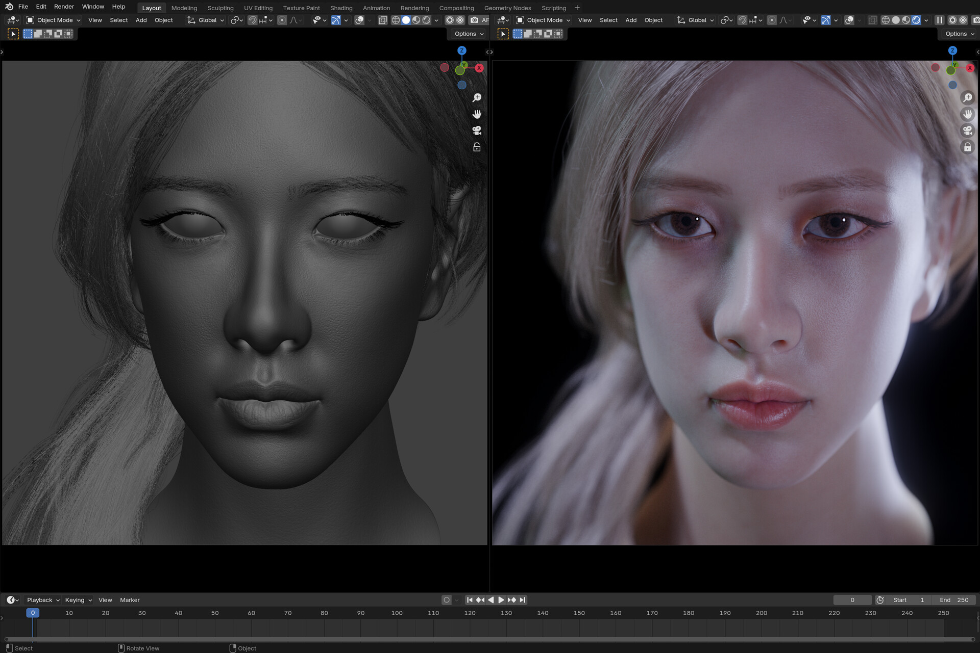 ArtStation - BP Rosé Head Sculpting (again)