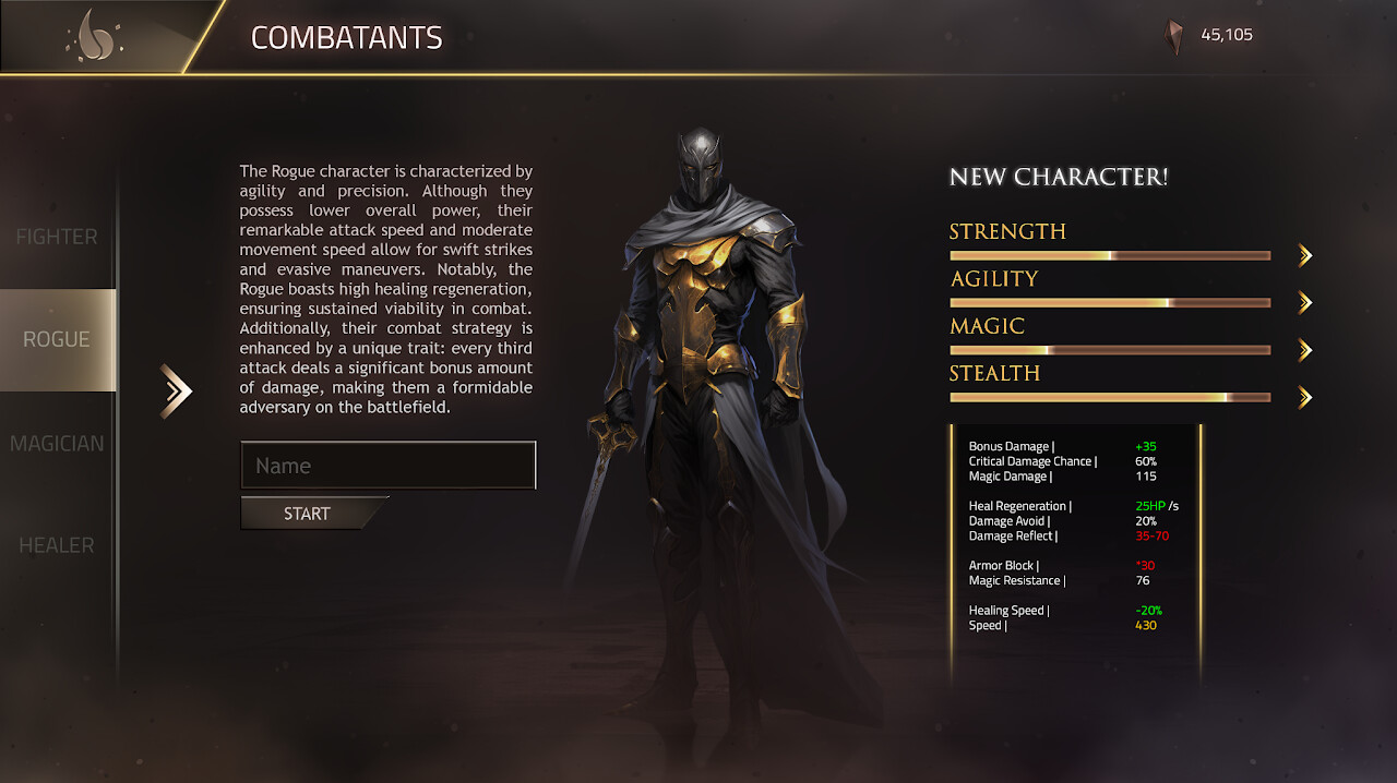 ArtStation - Fantasy RPG game - Character creation UI
