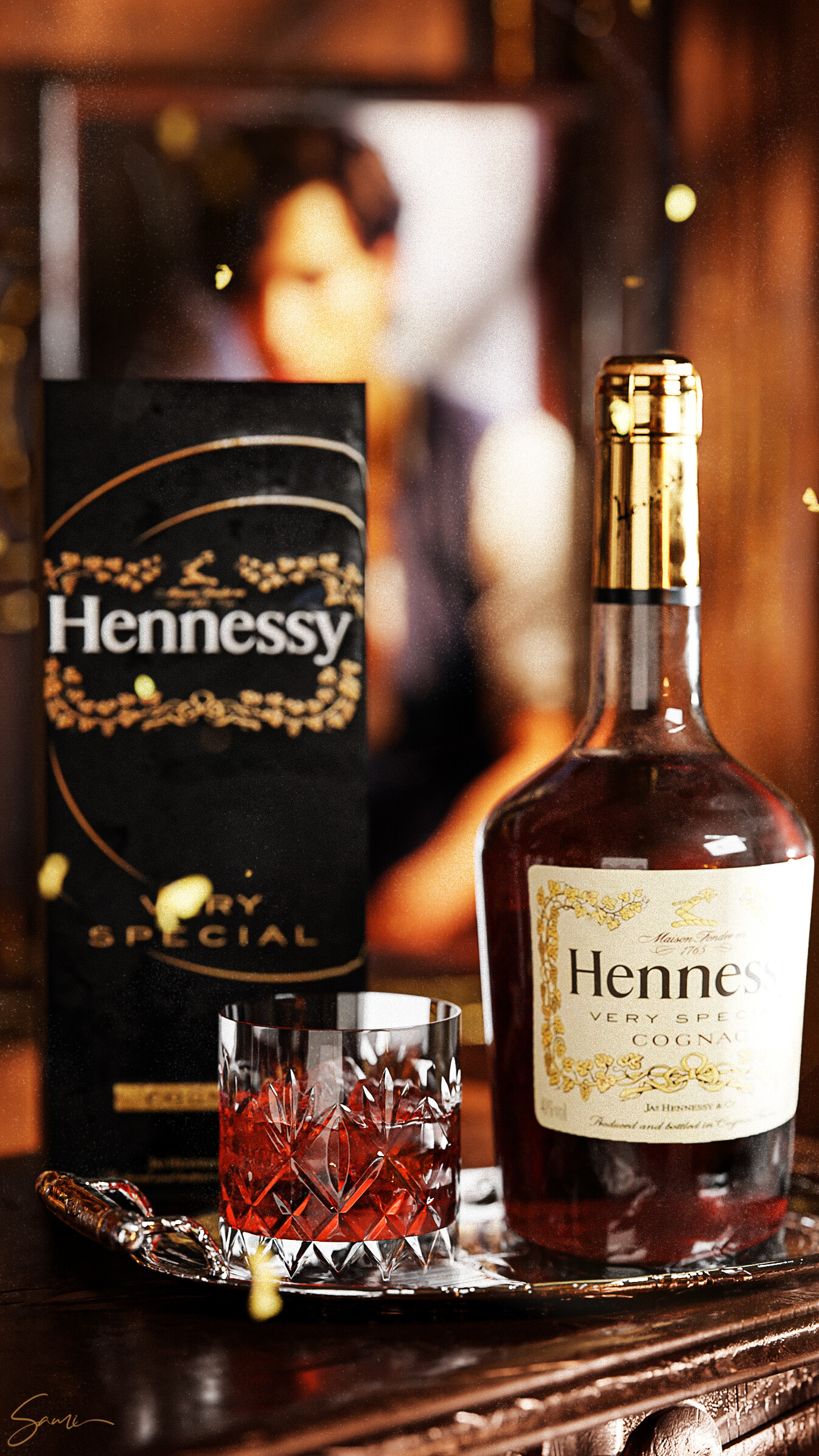 ArtStation - Hennessy Wine Bottle 3d render by me in blender 3d