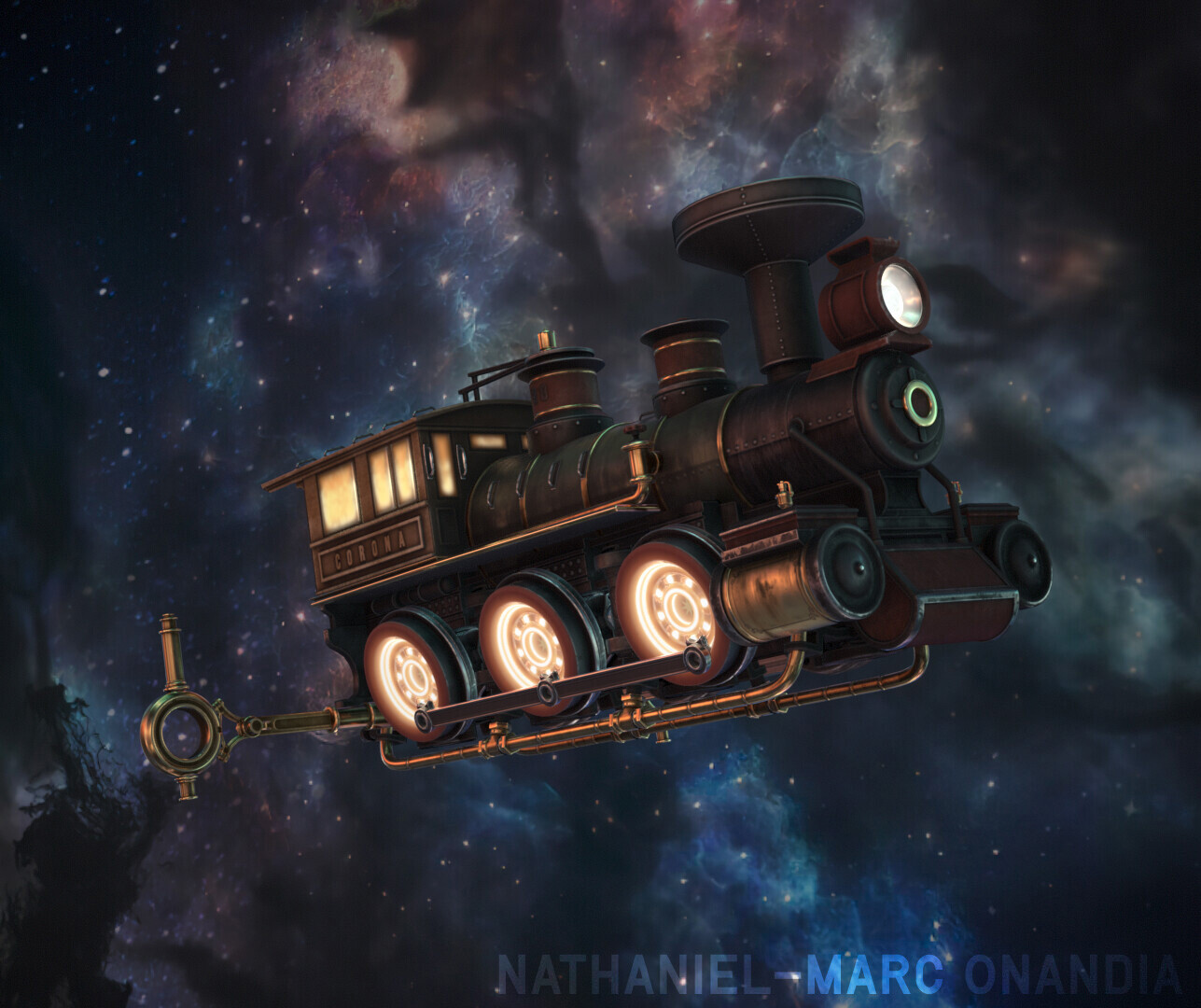 Nathaniel Onandia - 3D Artist - Astromotive #98, "Corona" - Space Train!