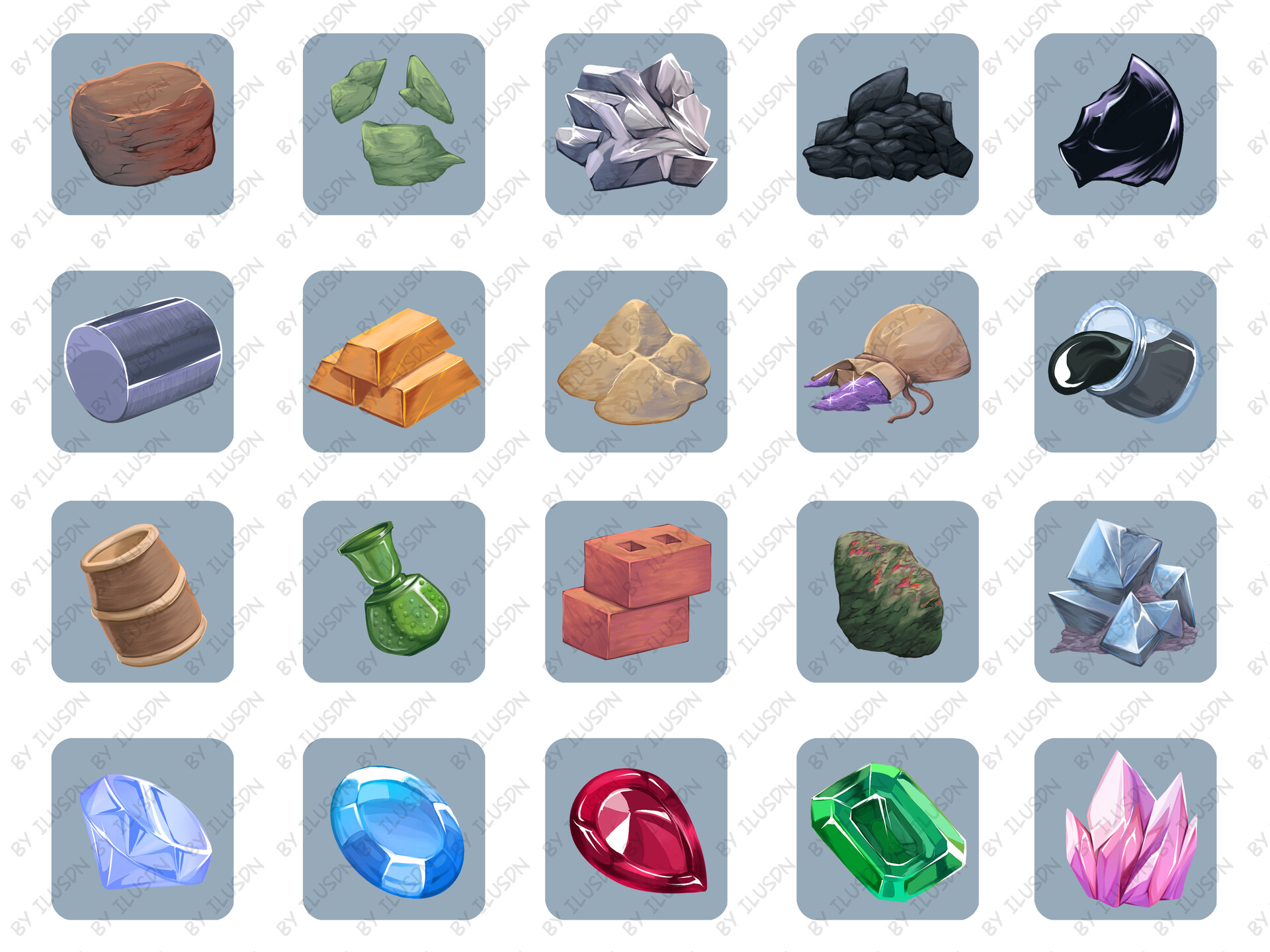 ArtStation - 2d icon materials