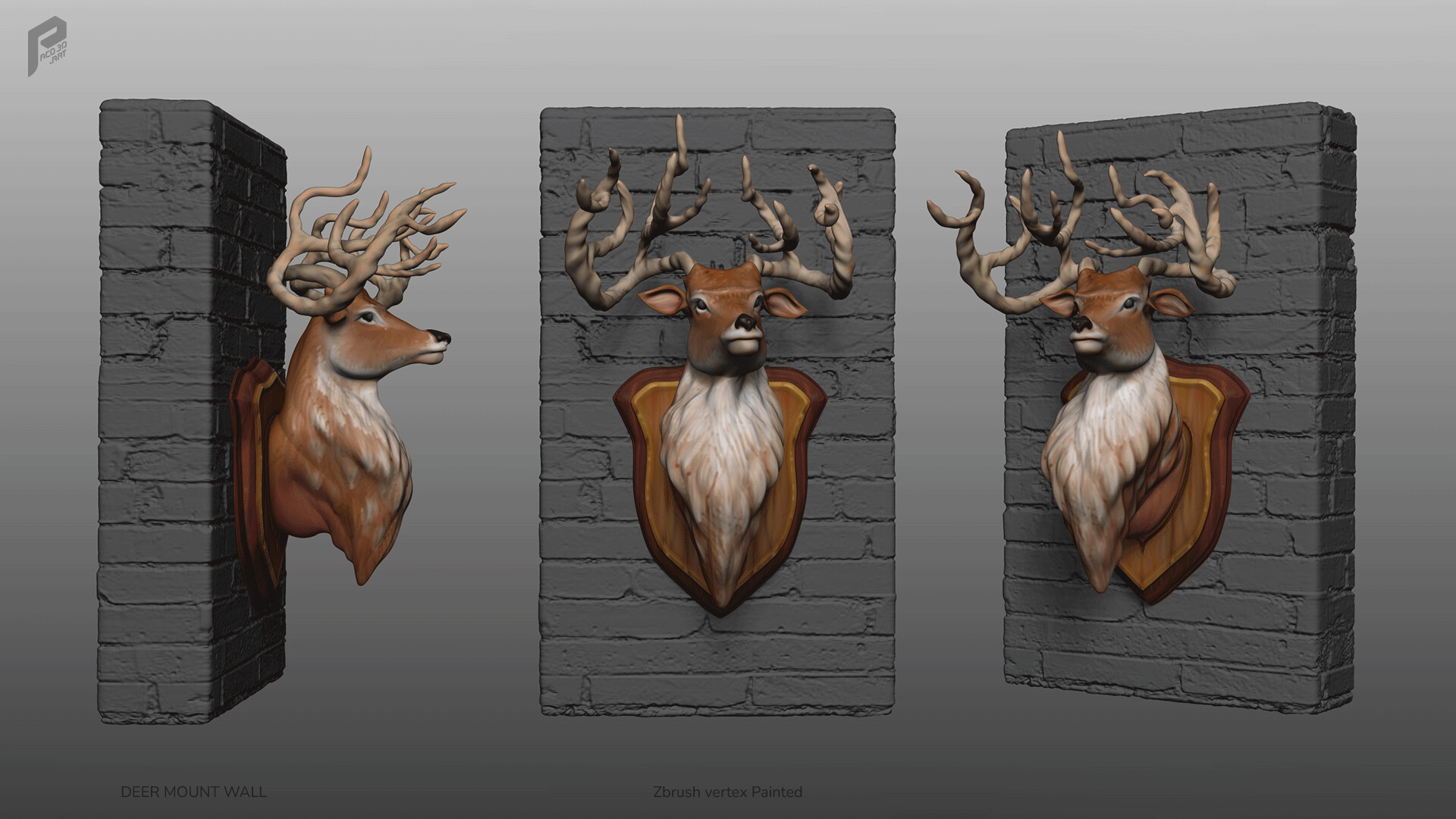 Paco 3D Artist - Deer Mount Wall