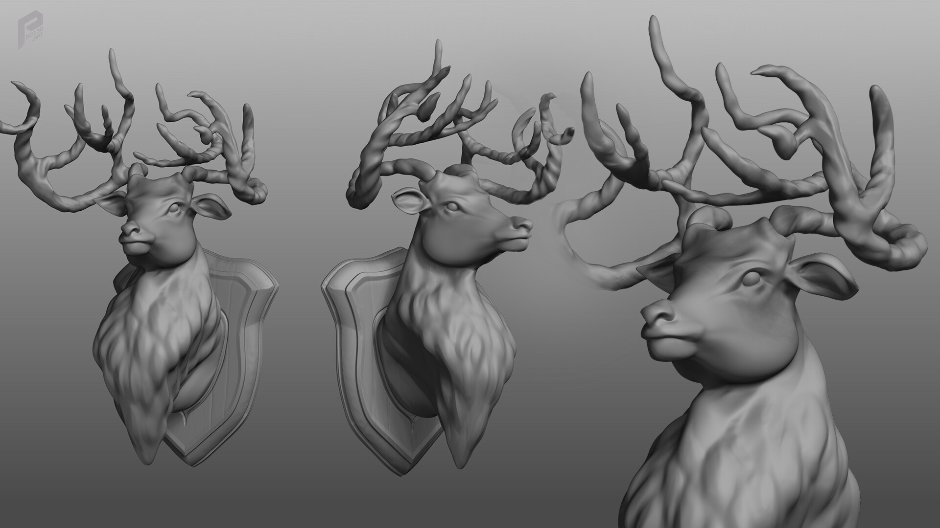 Paco 3D Artist - Deer Mount Wall