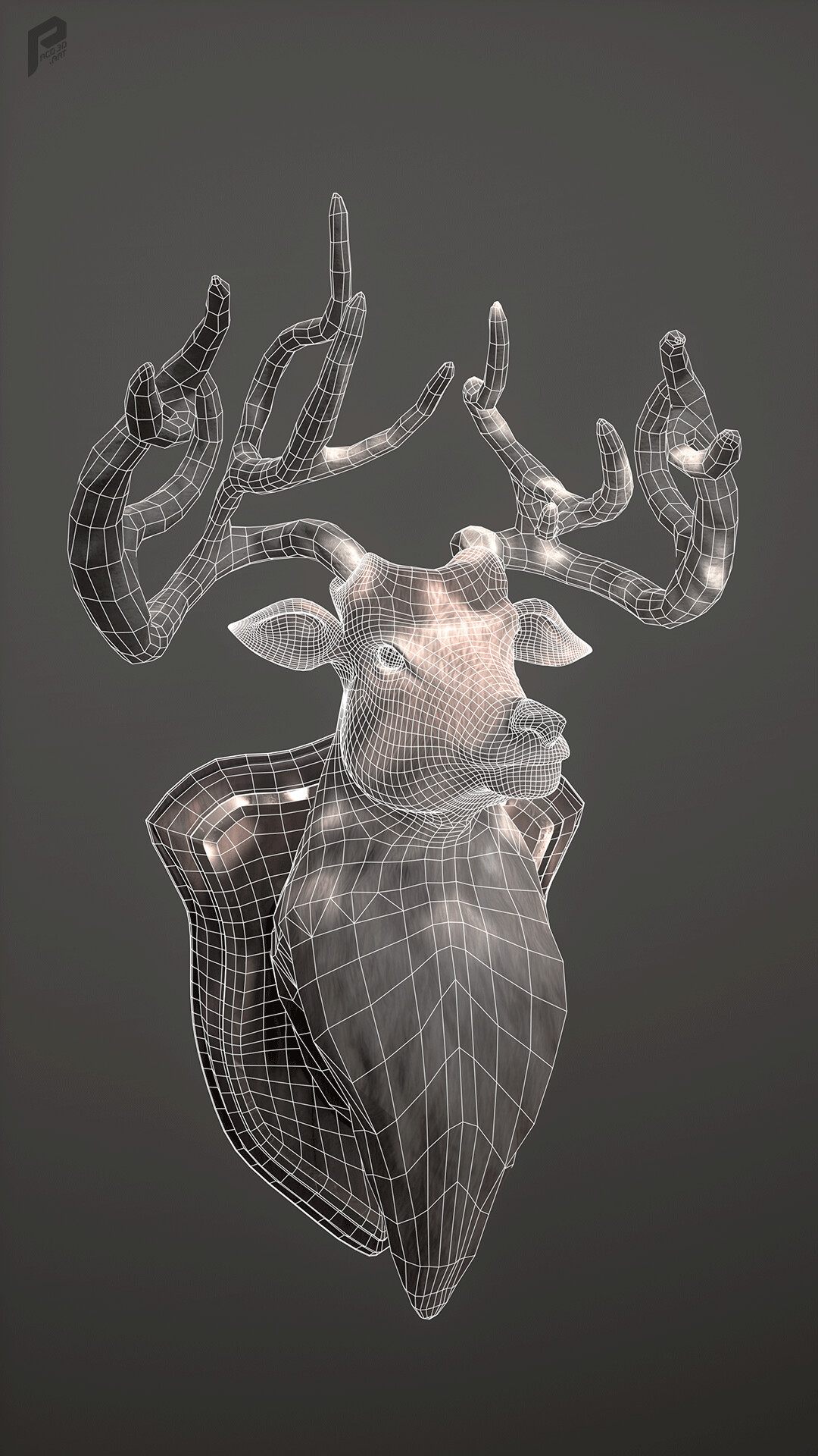 Paco 3D Artist - Deer Mount Wall