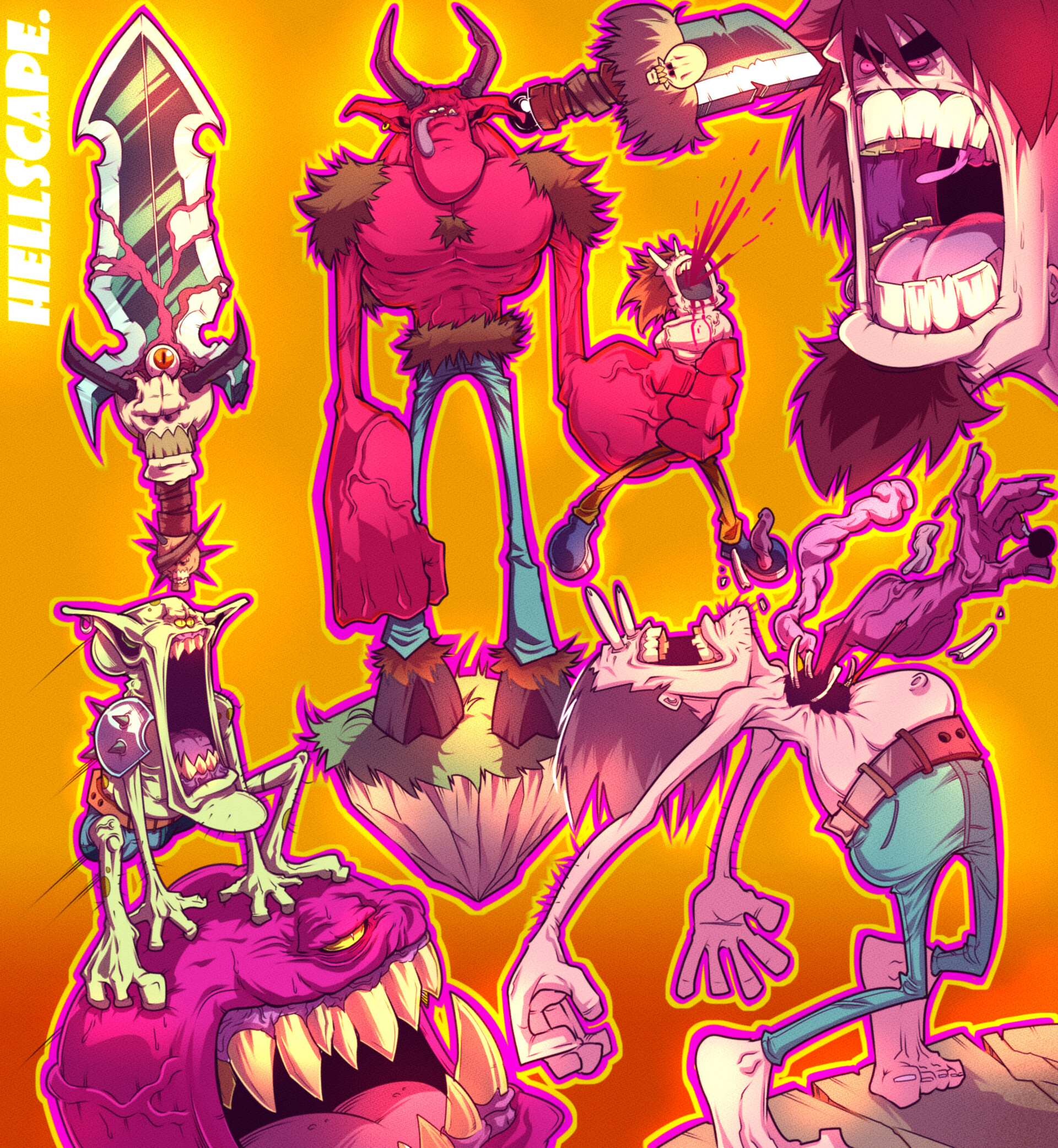 ArtStation - More Hellscape Coloured.