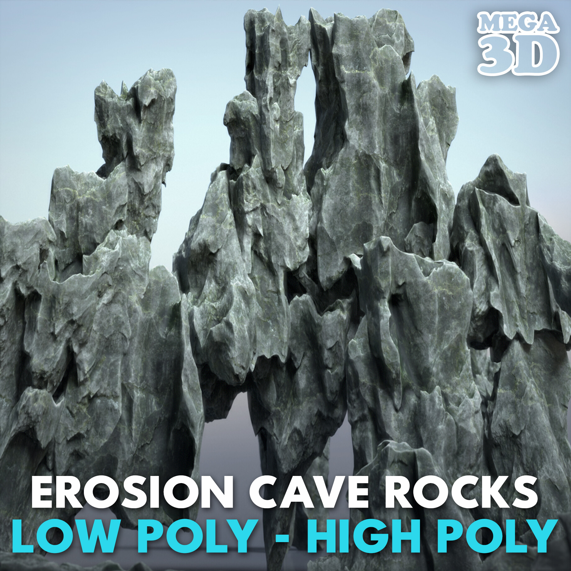 ArtStation - 16 Erosion Cave Rocks - 240923