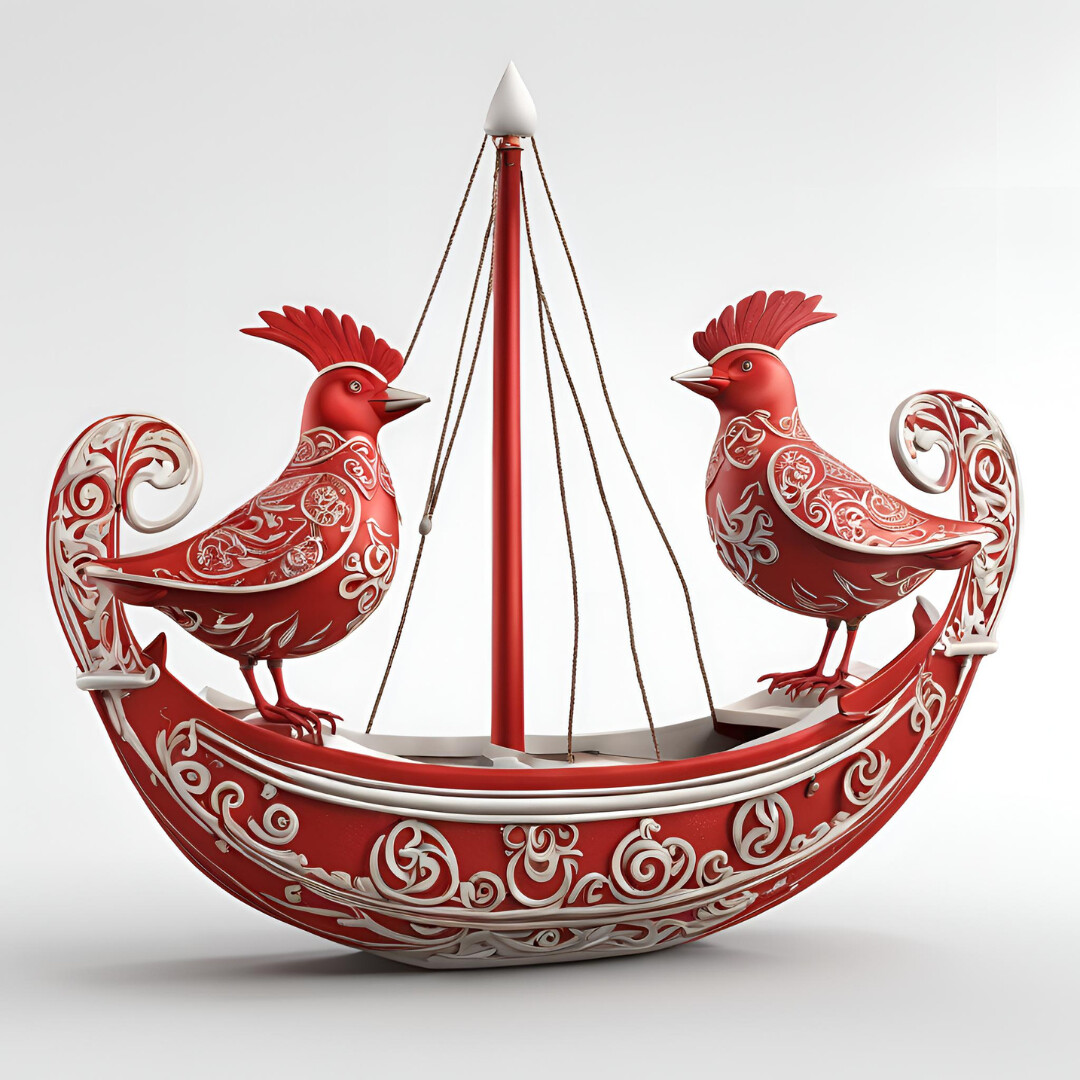 ArtStation - Viking Bird Red White