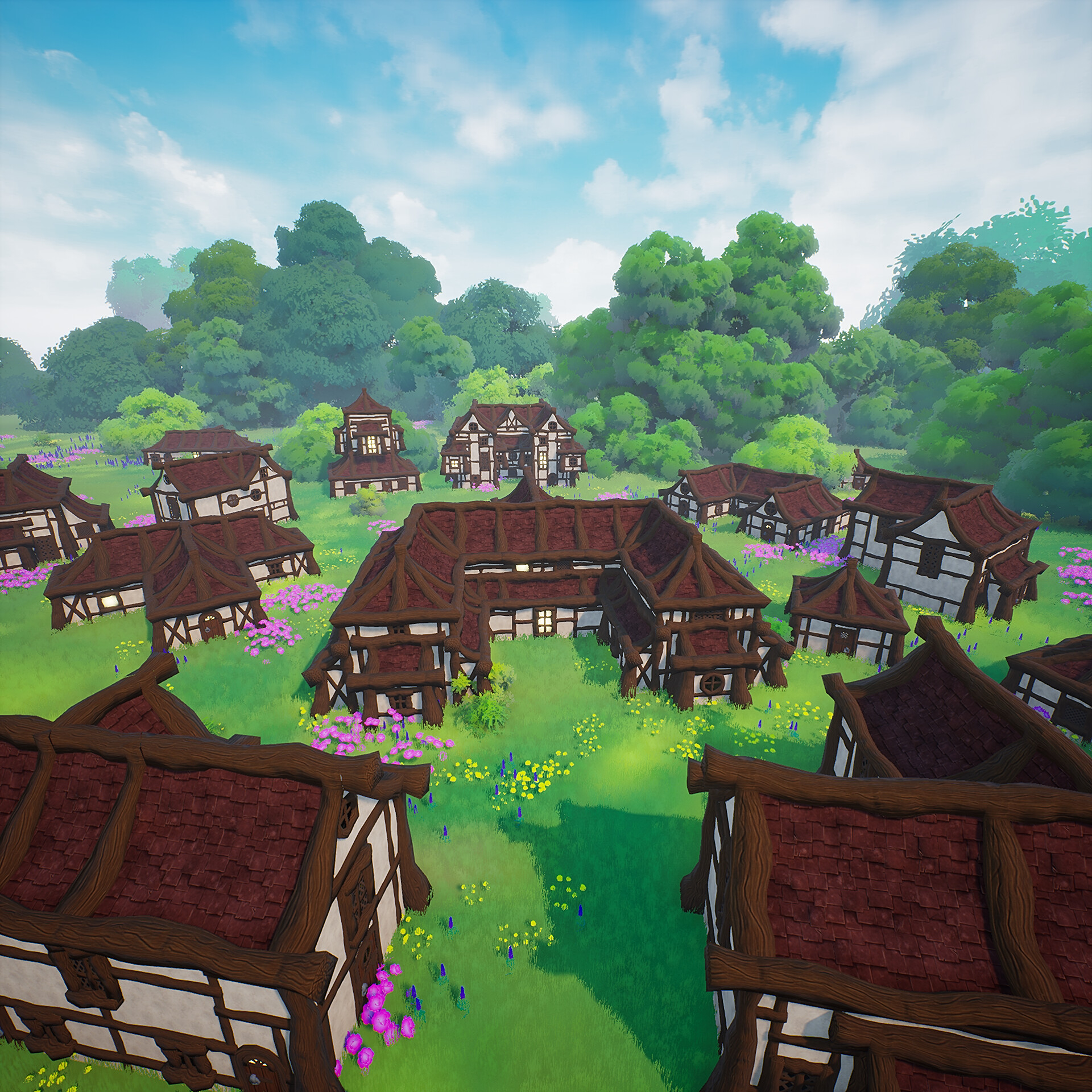 ArtStation - Stylised Modular medieval Houses asset pack