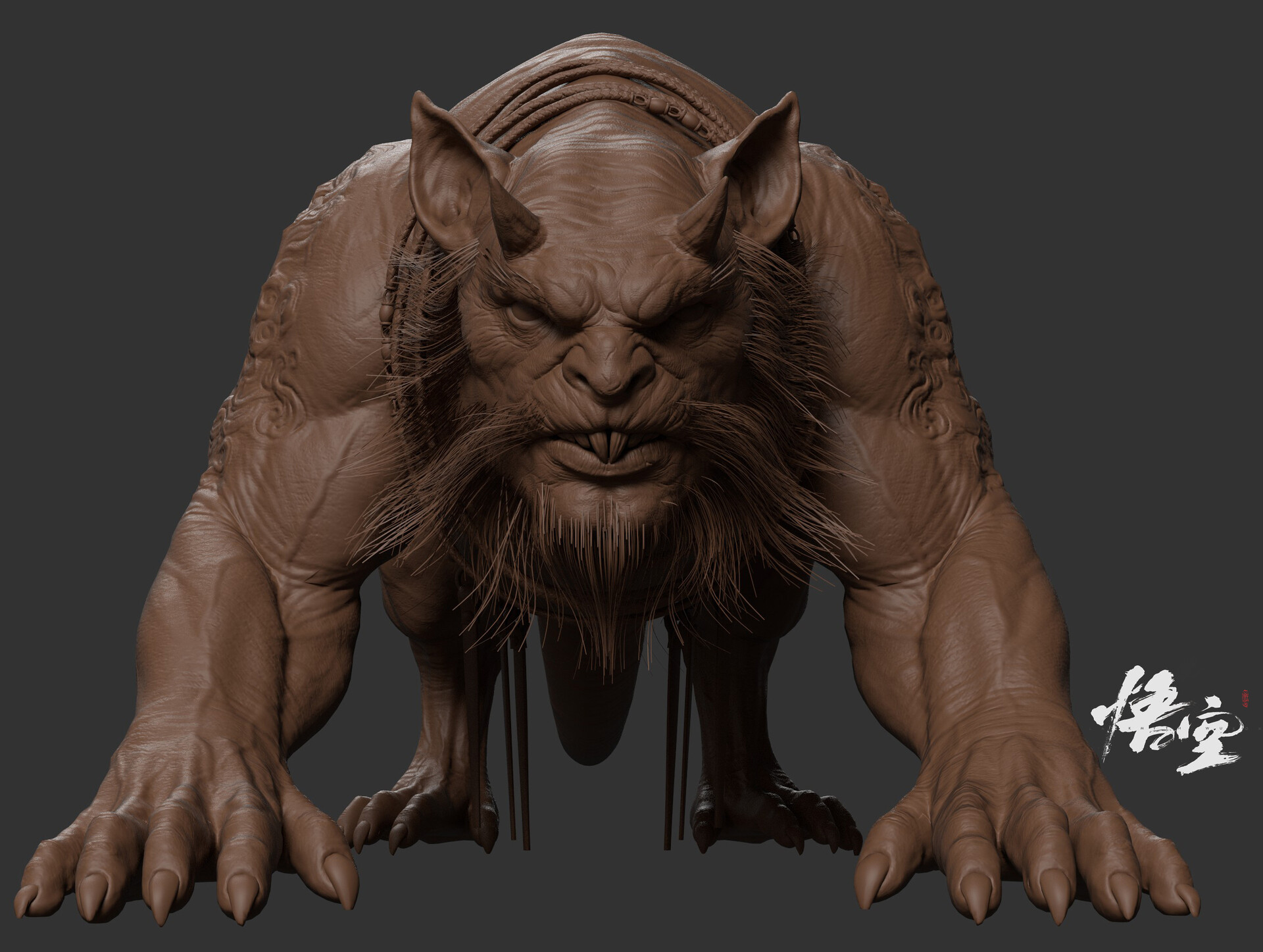 huan gugu - wukong Character Modeling_ 沙大郎