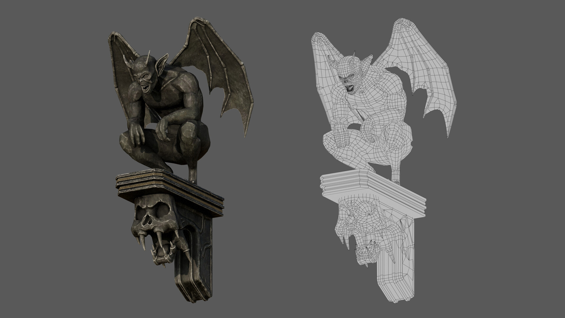 ArtStation - Object from next project - Statue(Gargoyle)