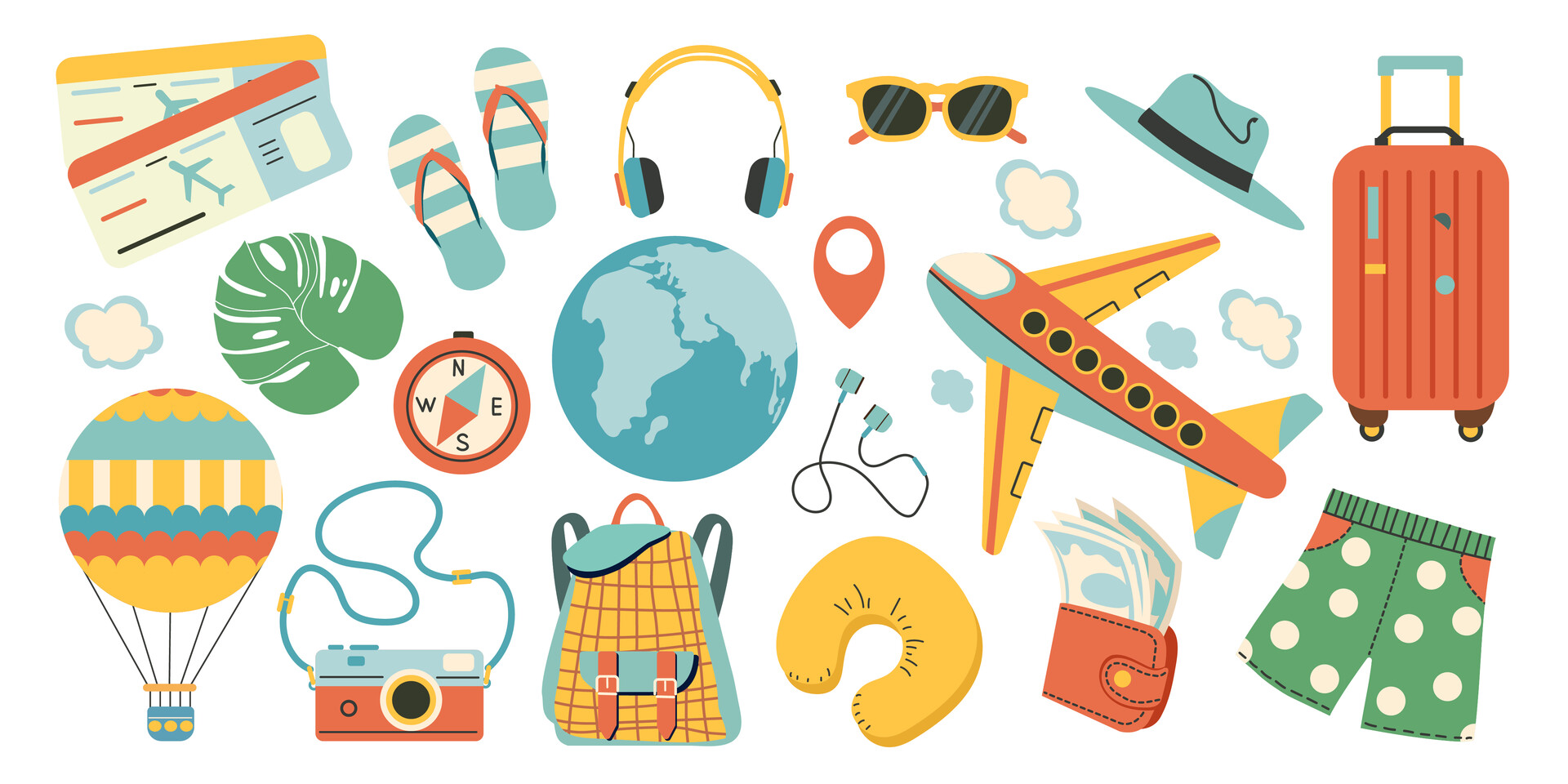 ArtStation - Set of cute travel icon