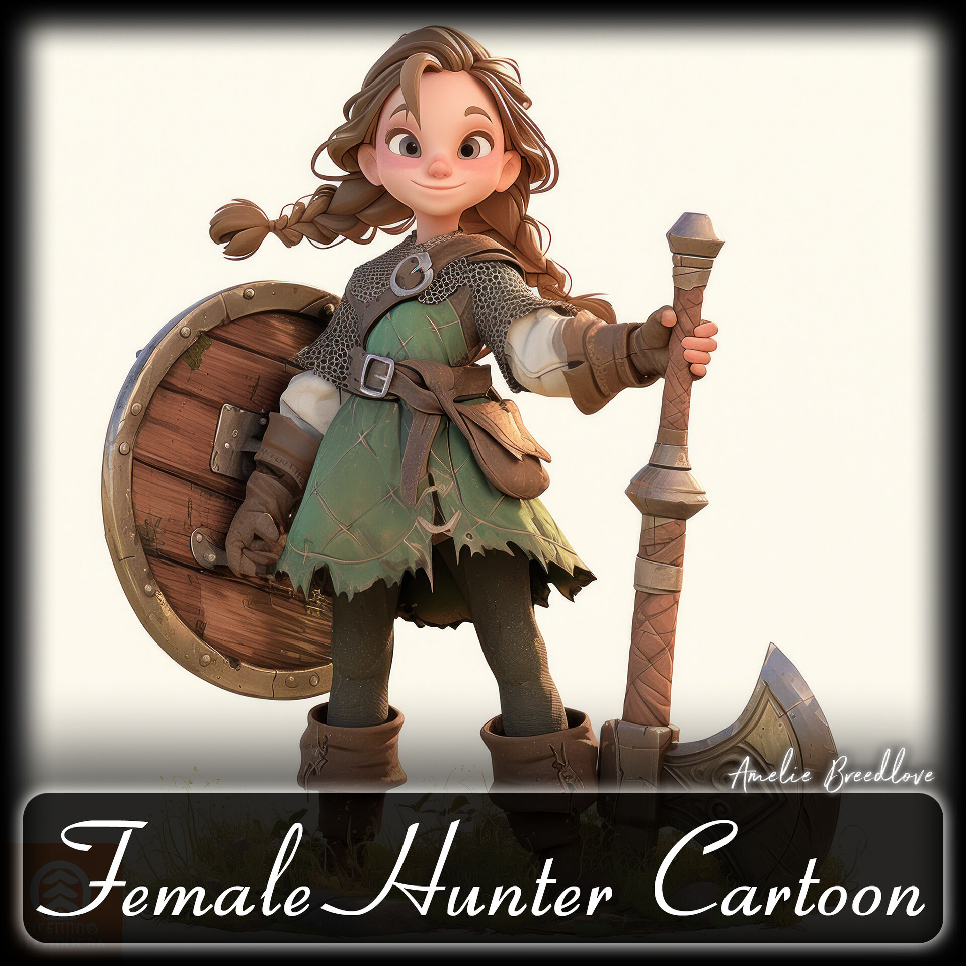 Amelie Anime - 200 Female Hunter Cartoon (Full Body) Reference Pack ...