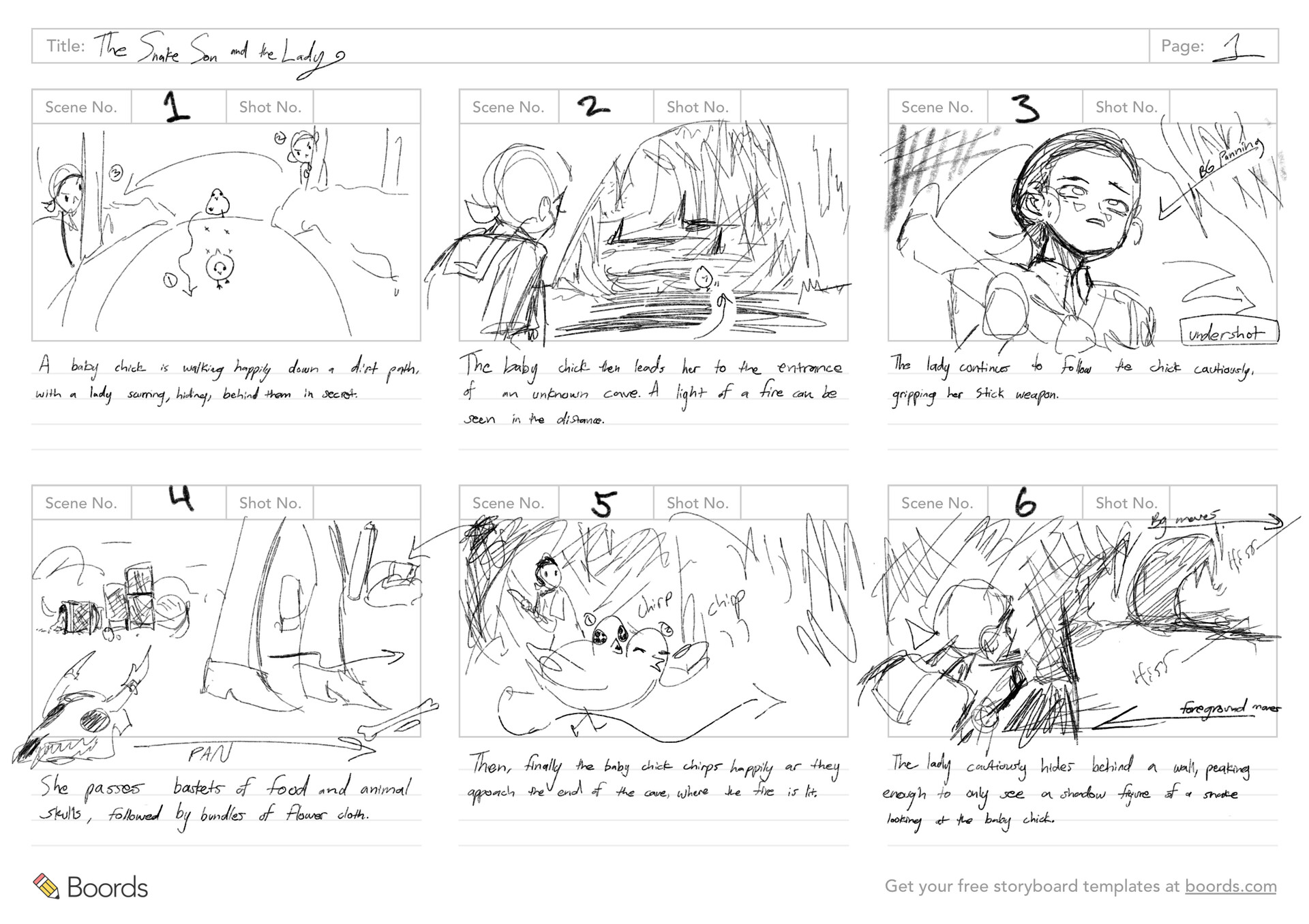 ArtStation - Storyboard: The Snake Son and The Lady