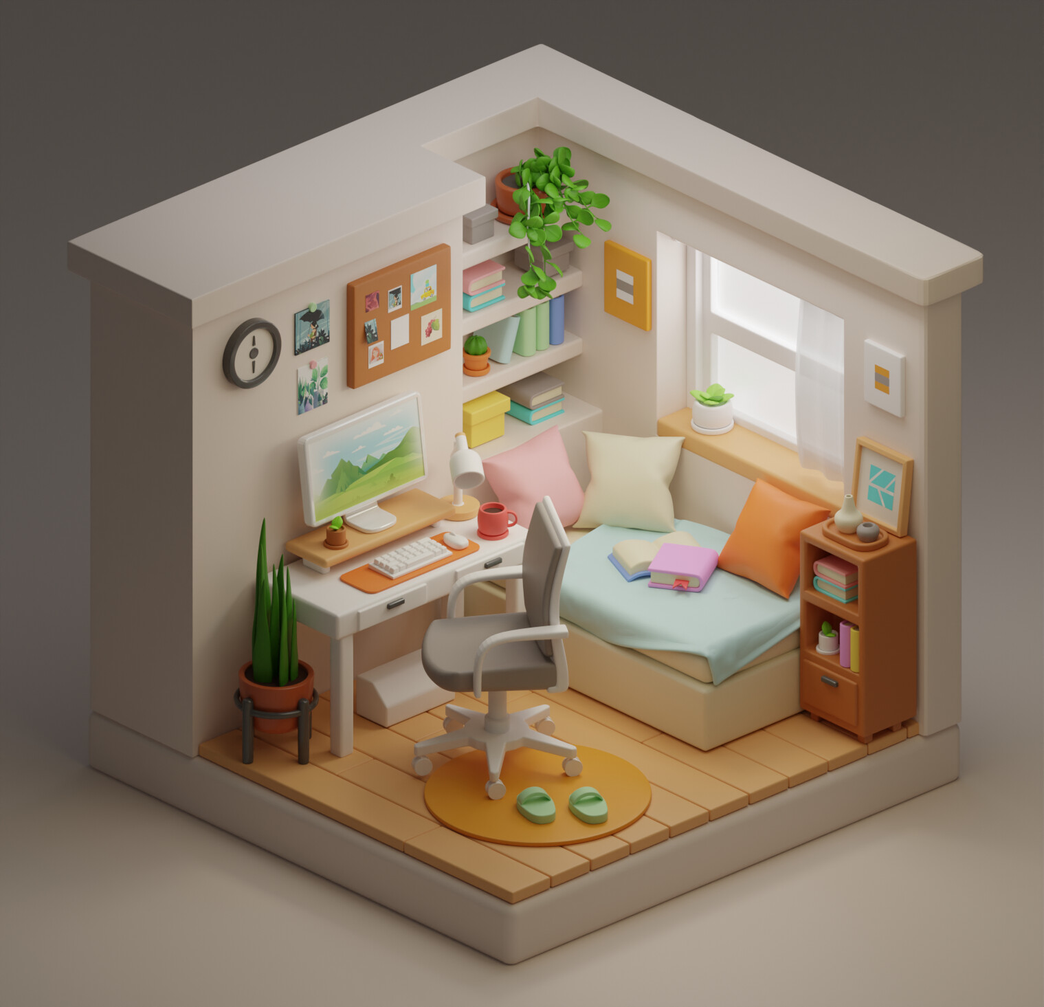 ArtStation - A cute bed room