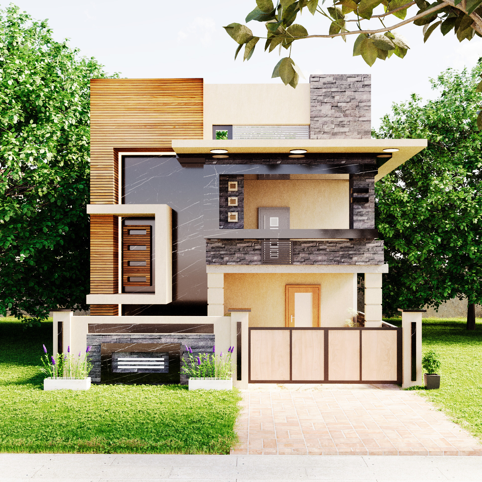 ArtStation - Exterior design 3d house