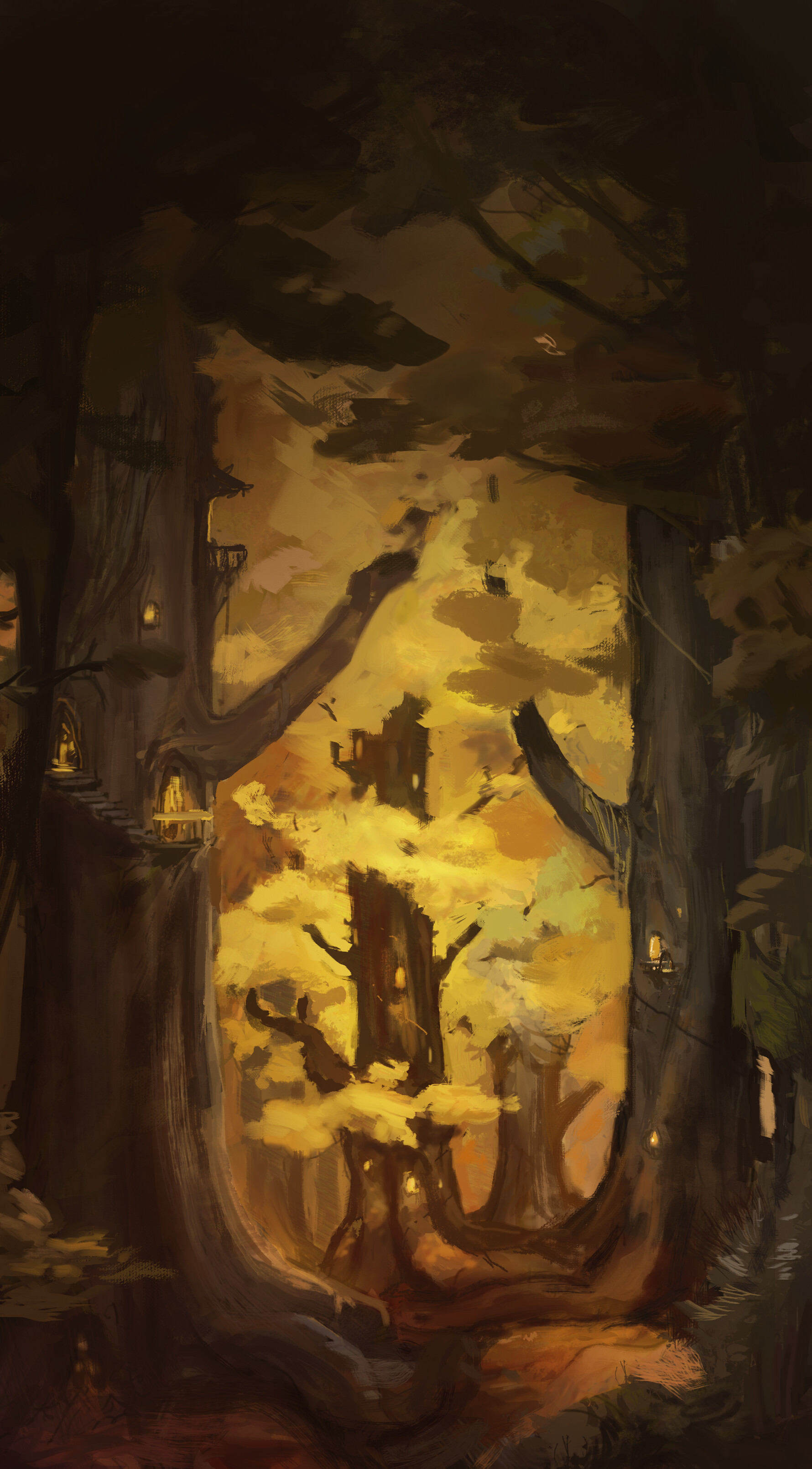 ArtStation - Wood elves "village" for Warhammer The Old Realms :)