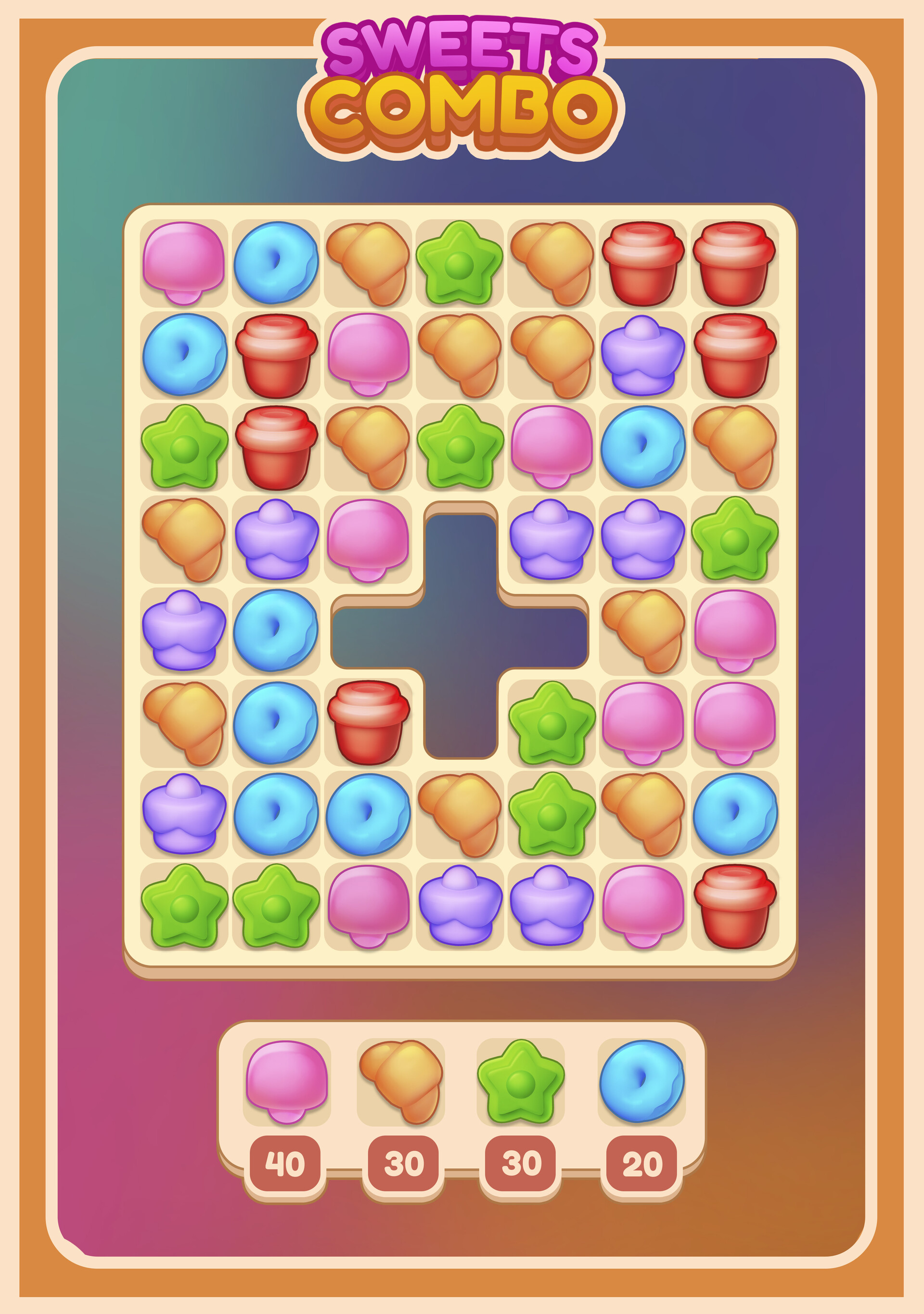 ArtStation - Match-3 Game Icons - Sweets-Combo