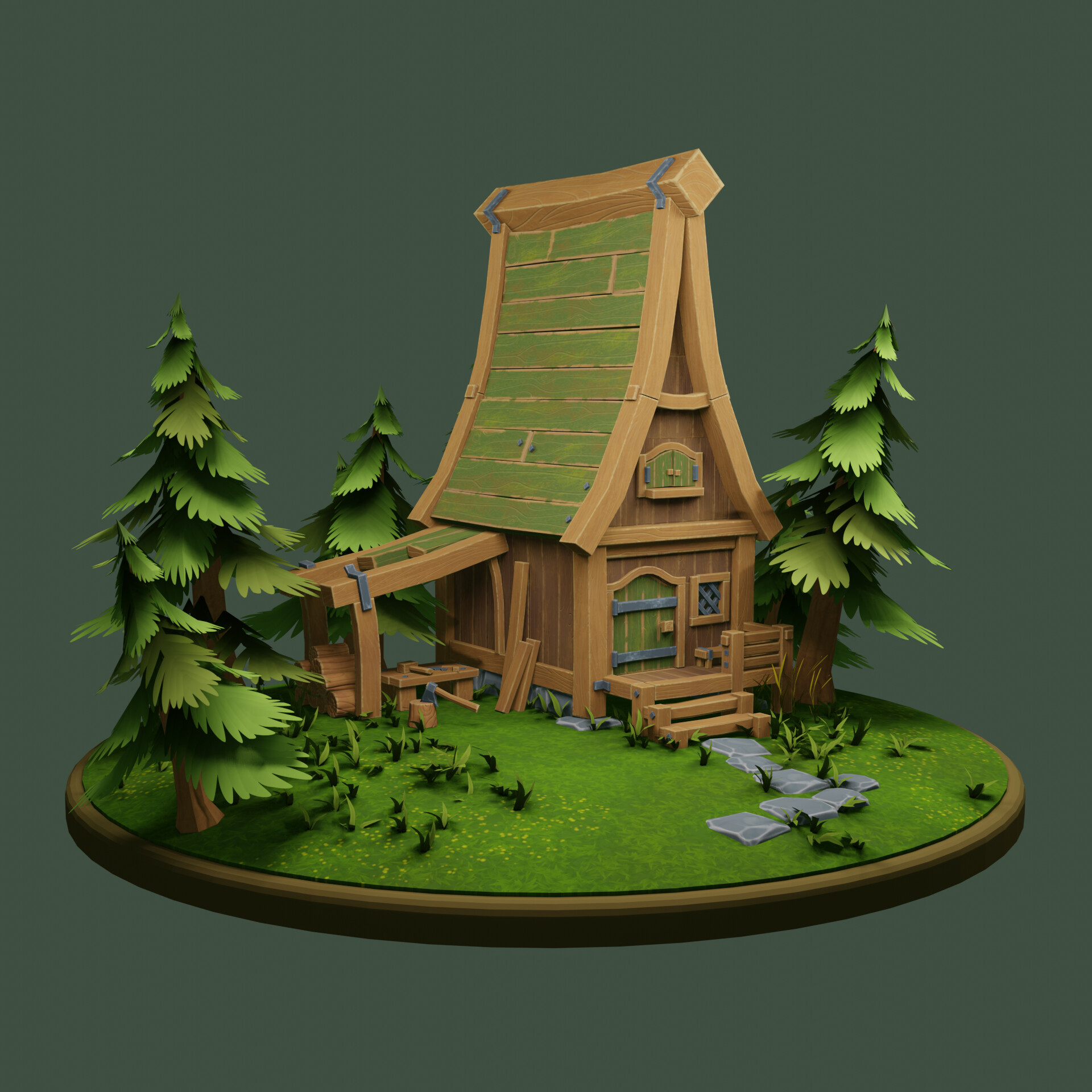 ArtStation - Forest Hut