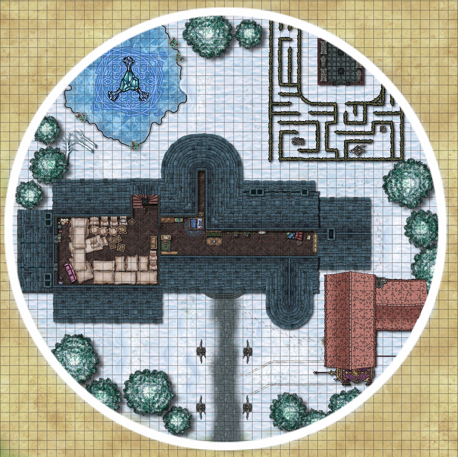 Ismodan (Luis_Müller) - Snowglobe Manor Battlemap