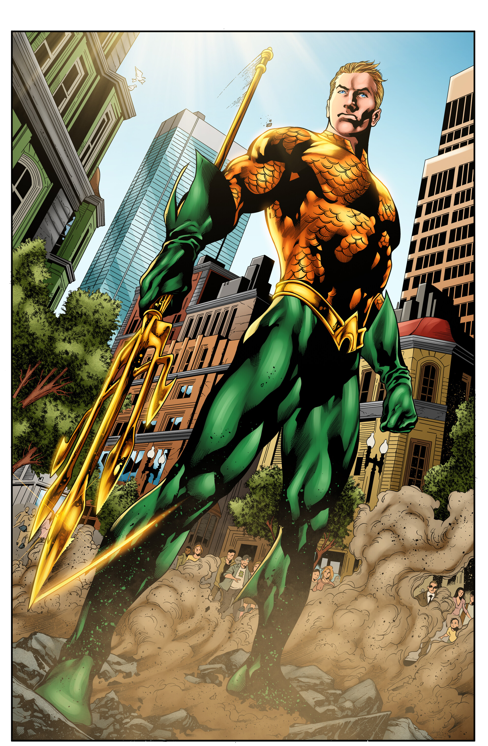 Adriel Dalla Vecchia - Aquaman splash page COLORS sample