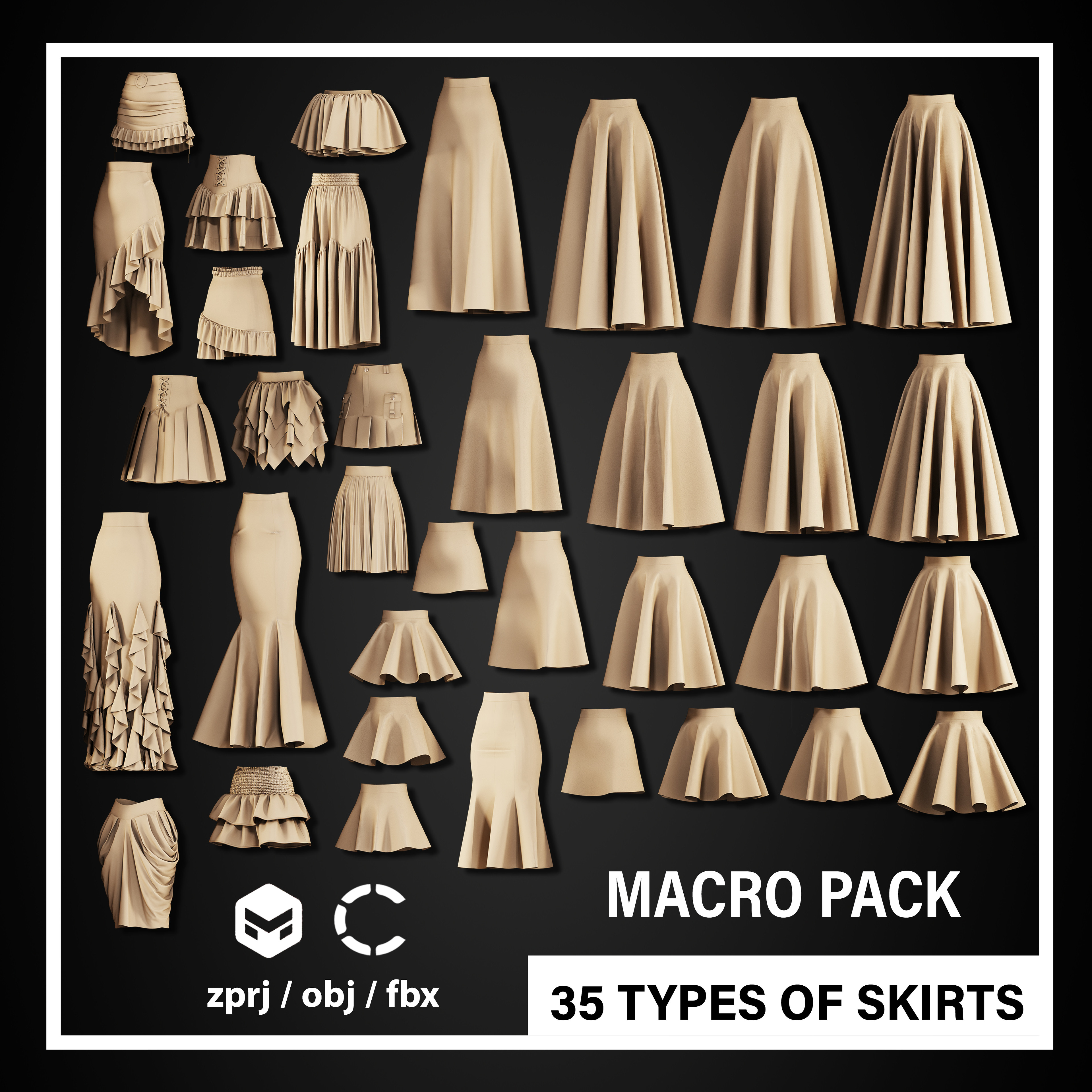 different skirts name