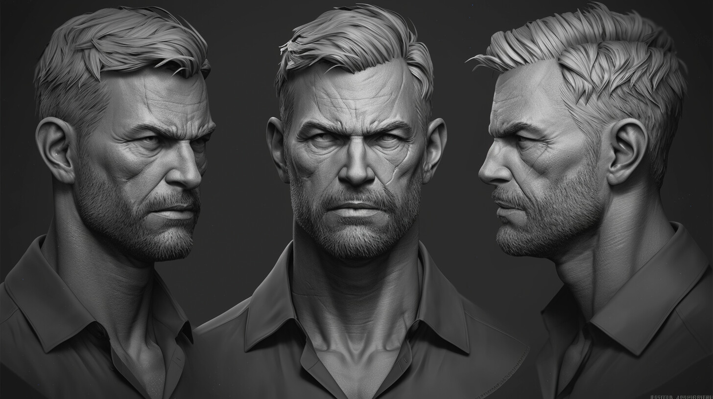 3D Head Sculpt References in 4K - Tika Art - +330 Various Male Head ...