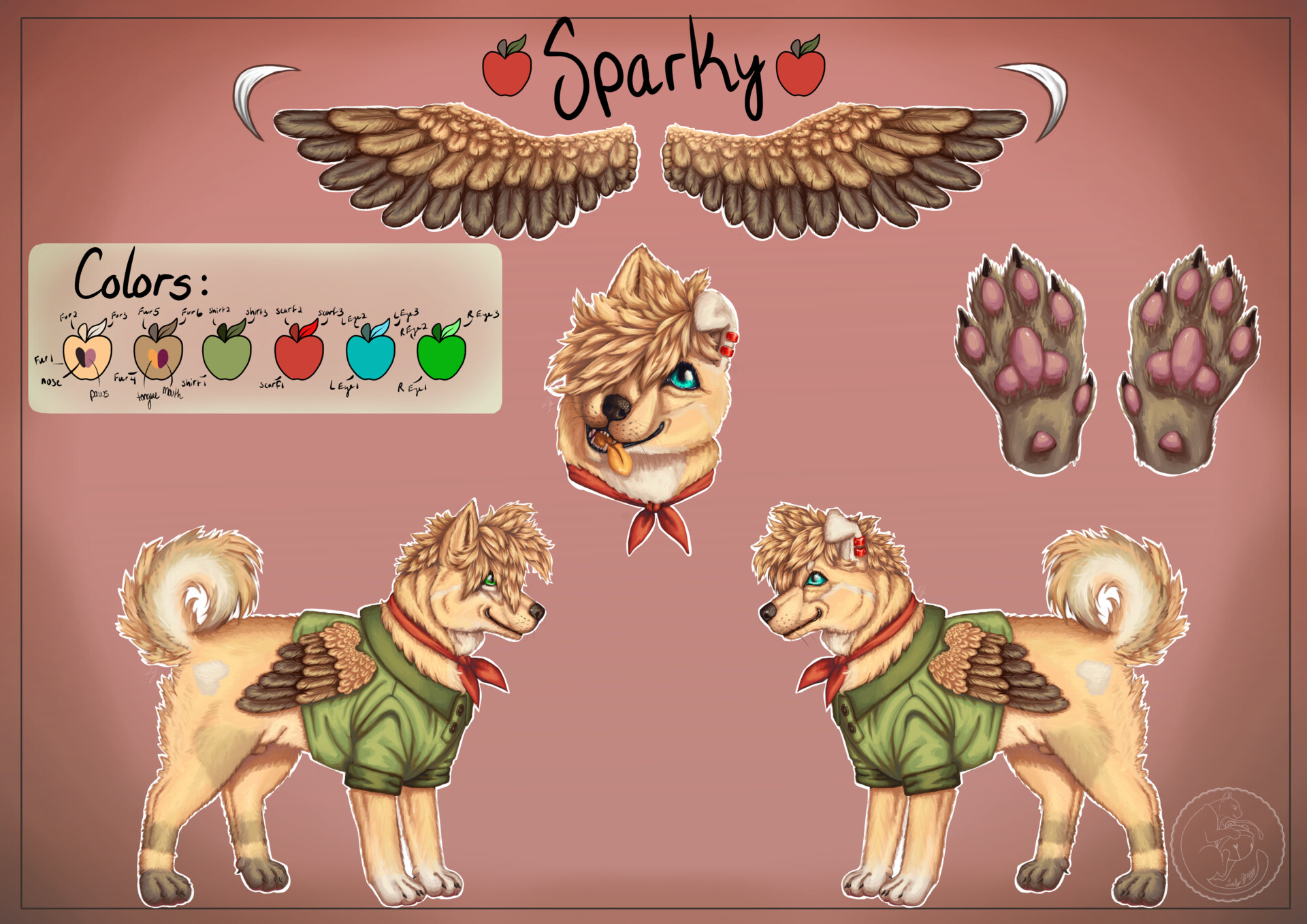 ArtStation - Sparky, the Chipper Pup.:Character Sheet Comm:.