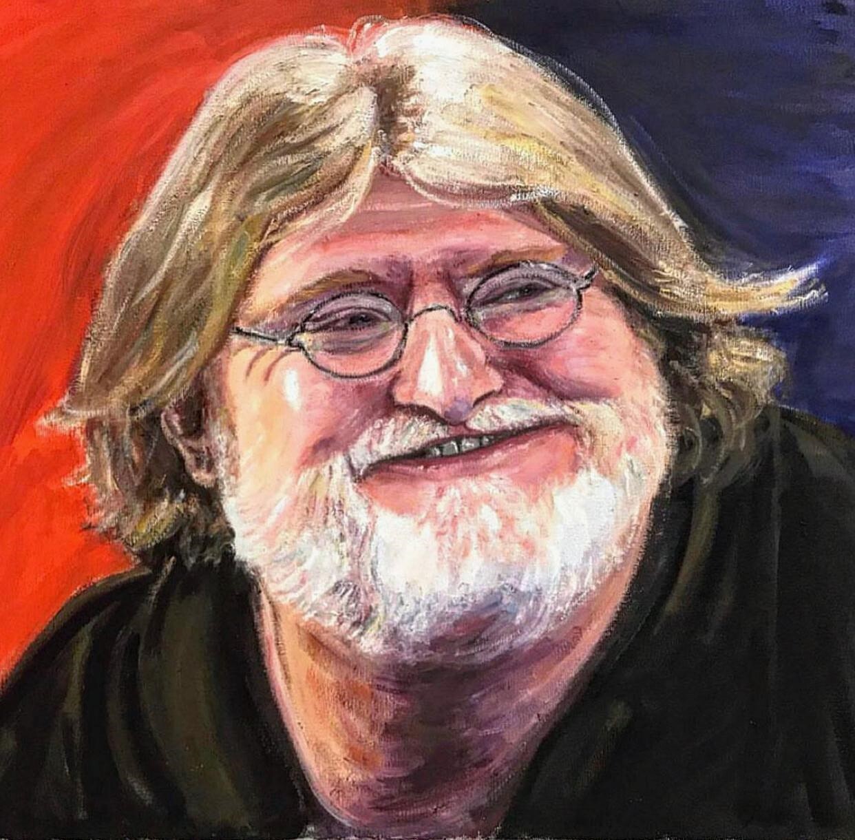 Heliodoro Rodríguez Cruz - Gabe Newell, Oil Painting Portrait