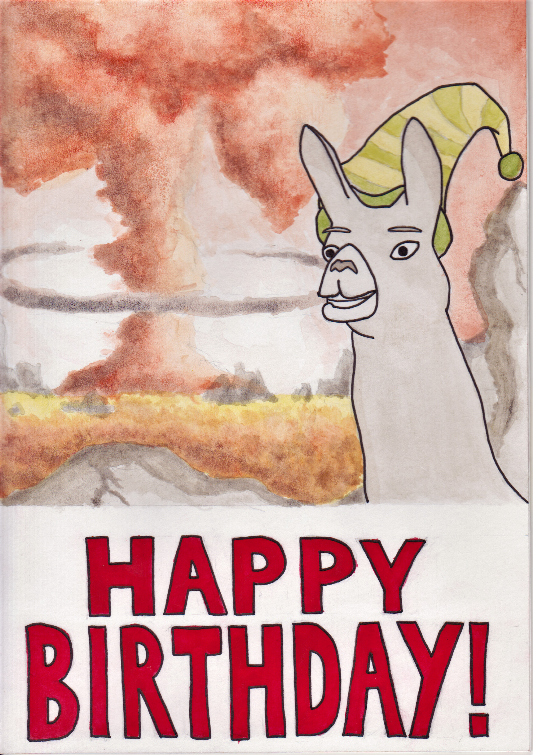 Happy Birthday Llamas With Hats