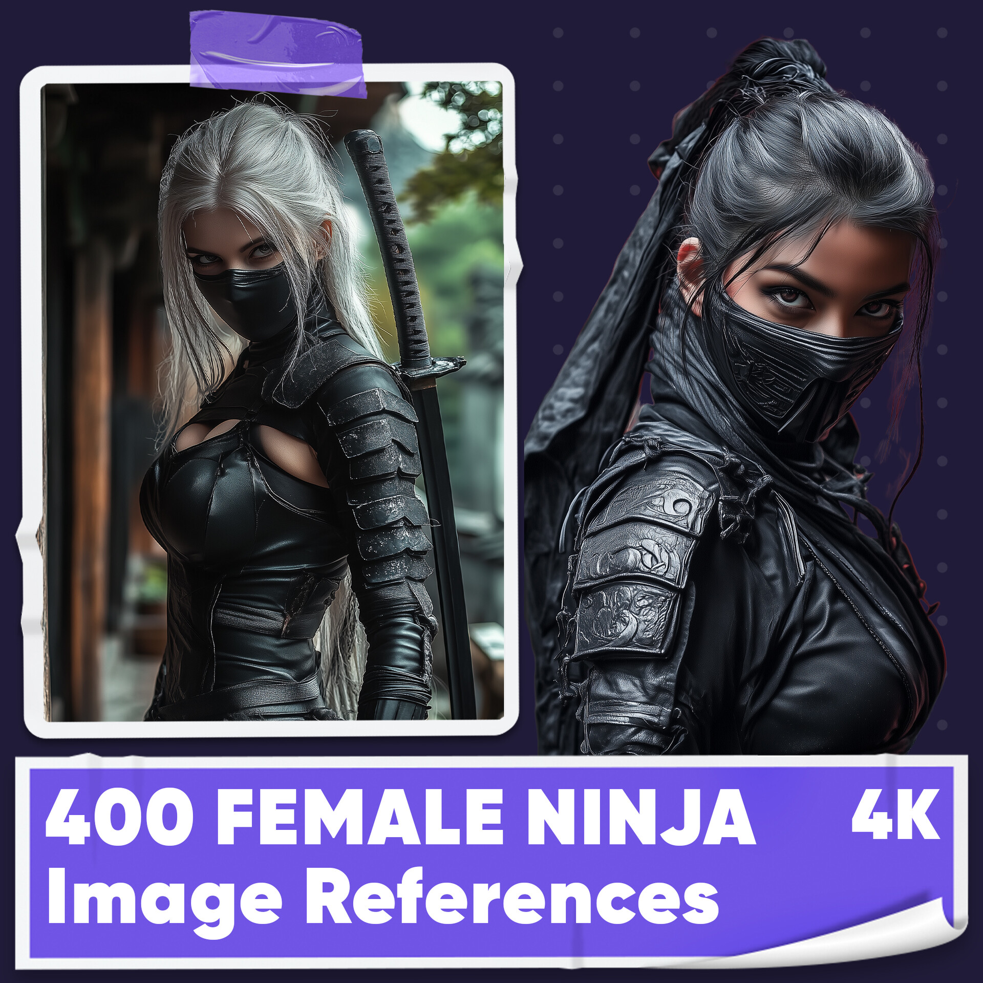ArtStation - 400 Female Ninja Image References - Vol 01
