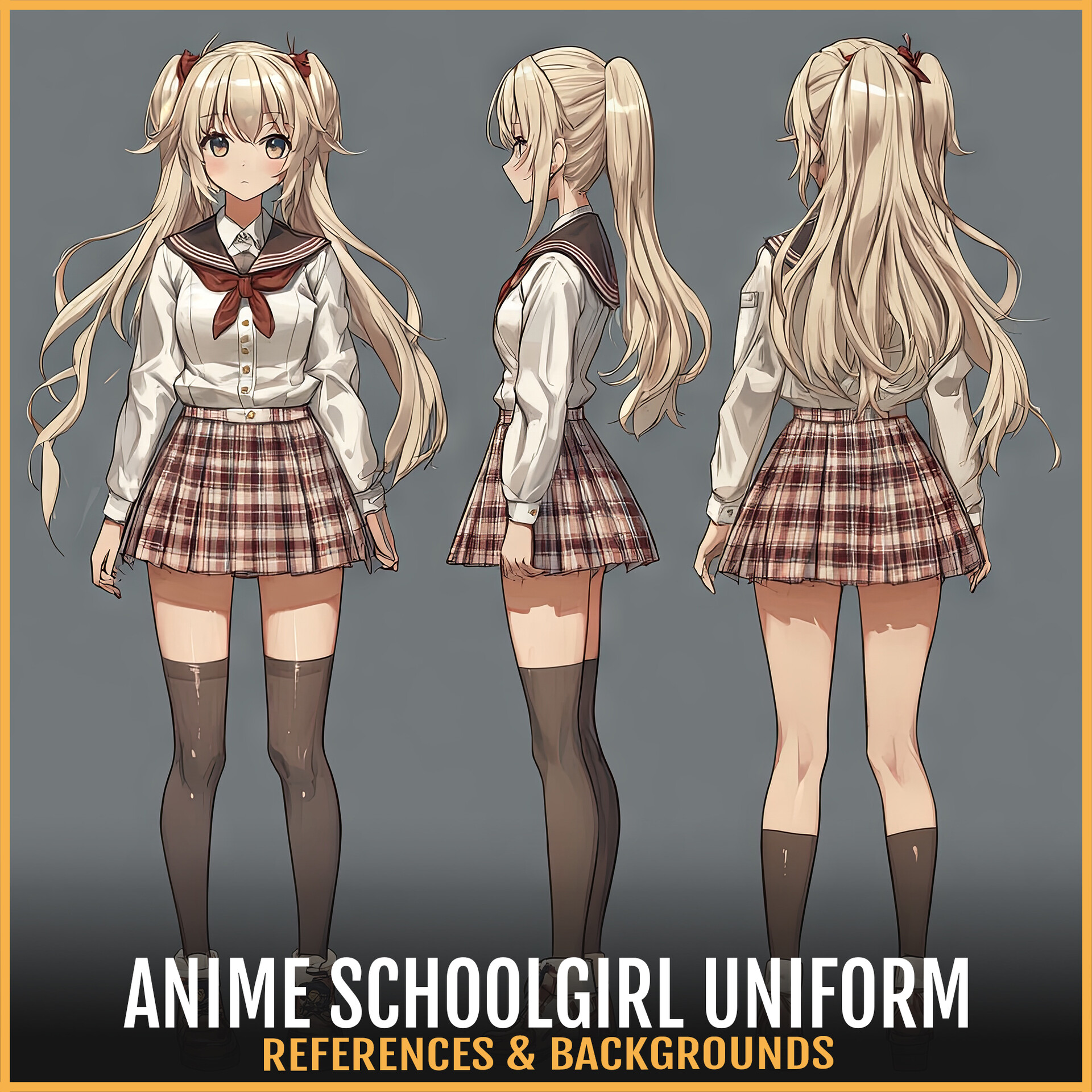 ArtStation - 505 Anime Schoolgirl Uniform