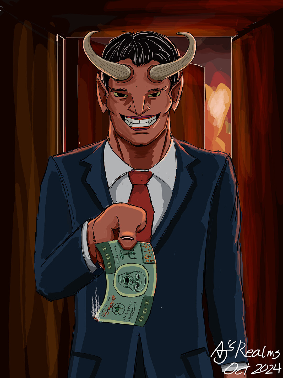 ArtStation - Artober 1st 2024 (Evil, Scary Dollar)