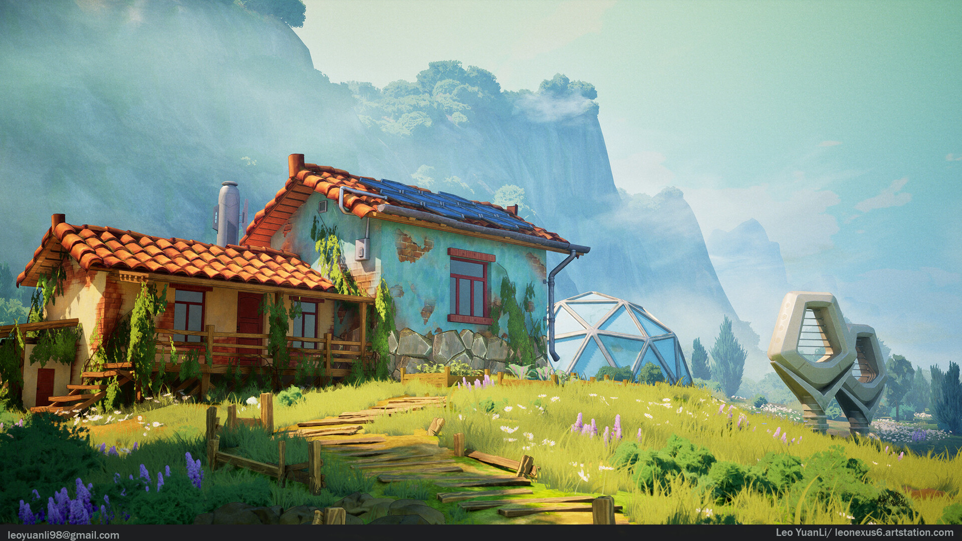 Games Artist - Solar Punk - Environment Breakdown - Leo YuanLi