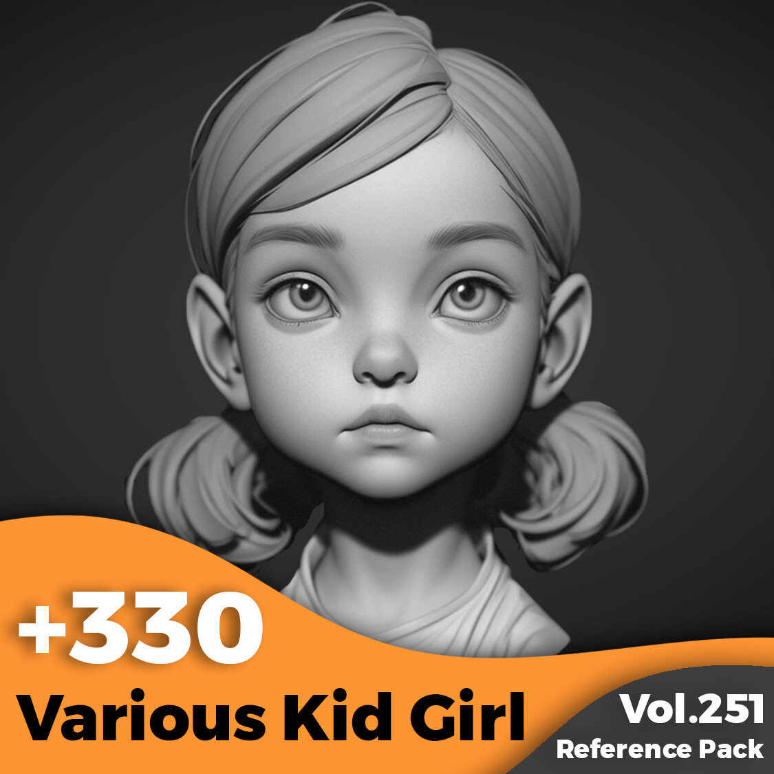 ArtStation - +330 Various Kid Girl Head Sculpt Reference(4k)