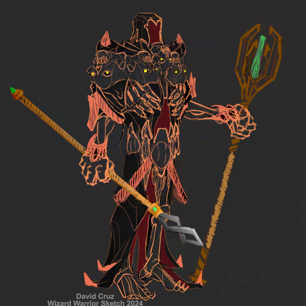 ArtStation - wizard warrior sketch