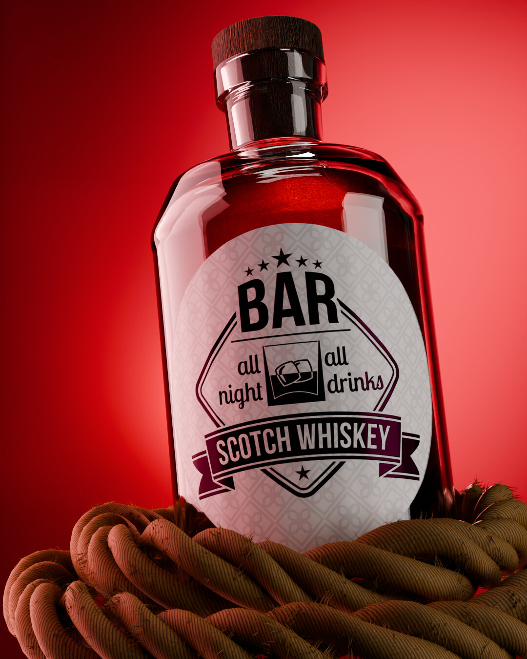 ArtStation - product model- liquor bottle