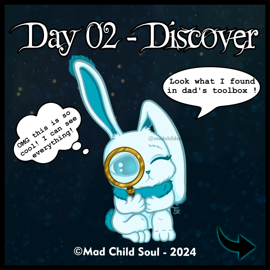 ArtStation - INKTOBER - DISCOVER (Comment emoji of what she saw)