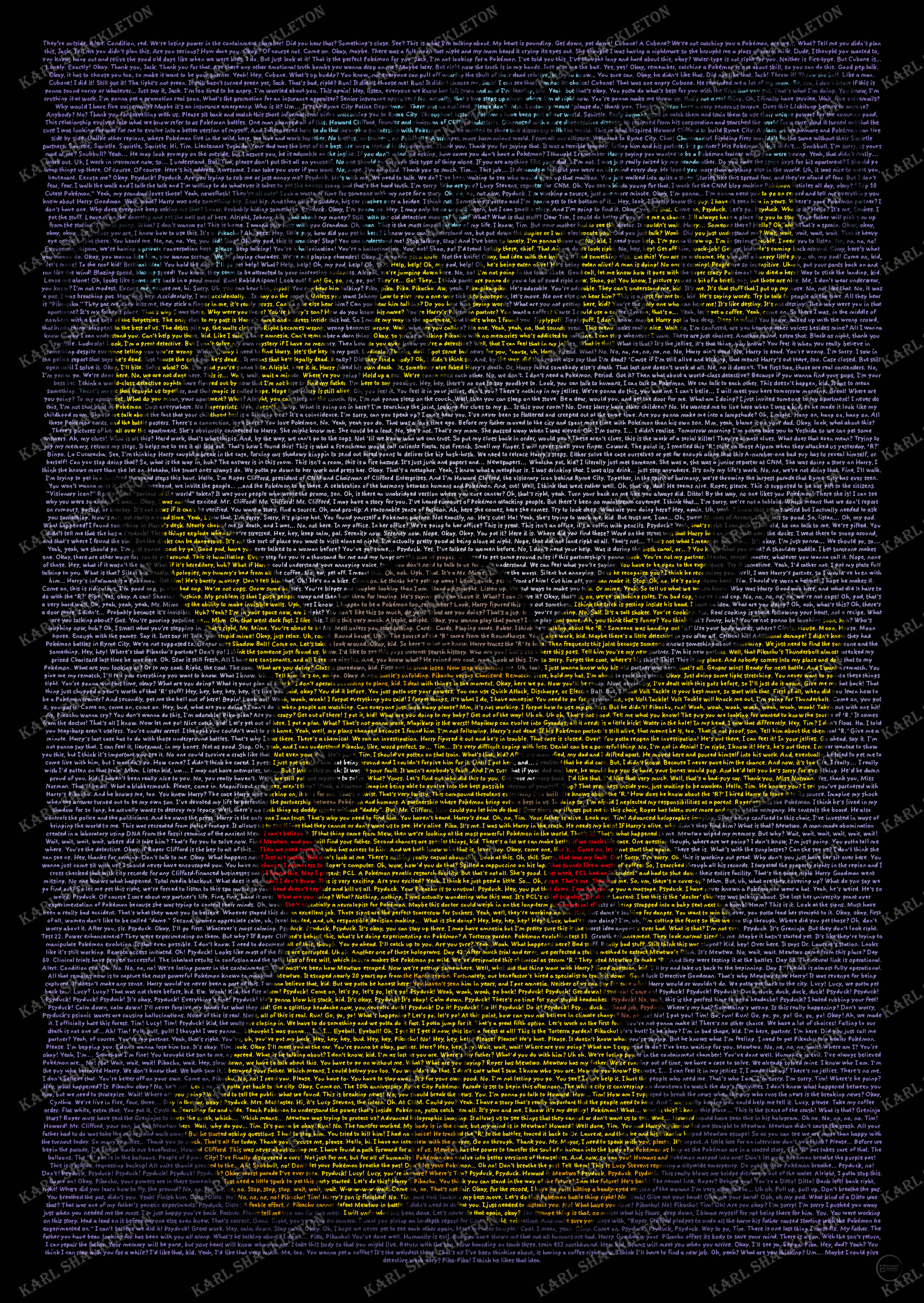 ArtStation - Handwritten Movie Script Poster: Detective Pikachu (2019)