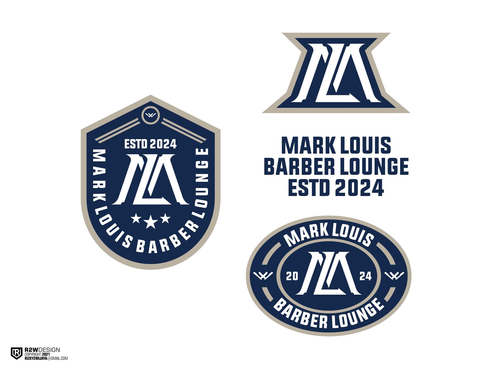 ArtStation - MARK LOUIS BARBER LOUNGE-BARBERSHOP LOGO