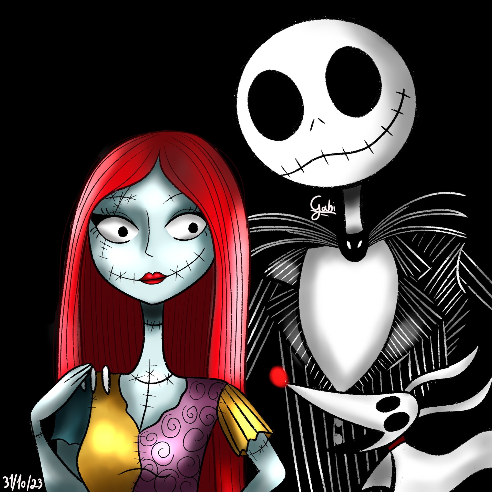 Jack And Sally Paintings Jack Sally And Zero Painting Palette And