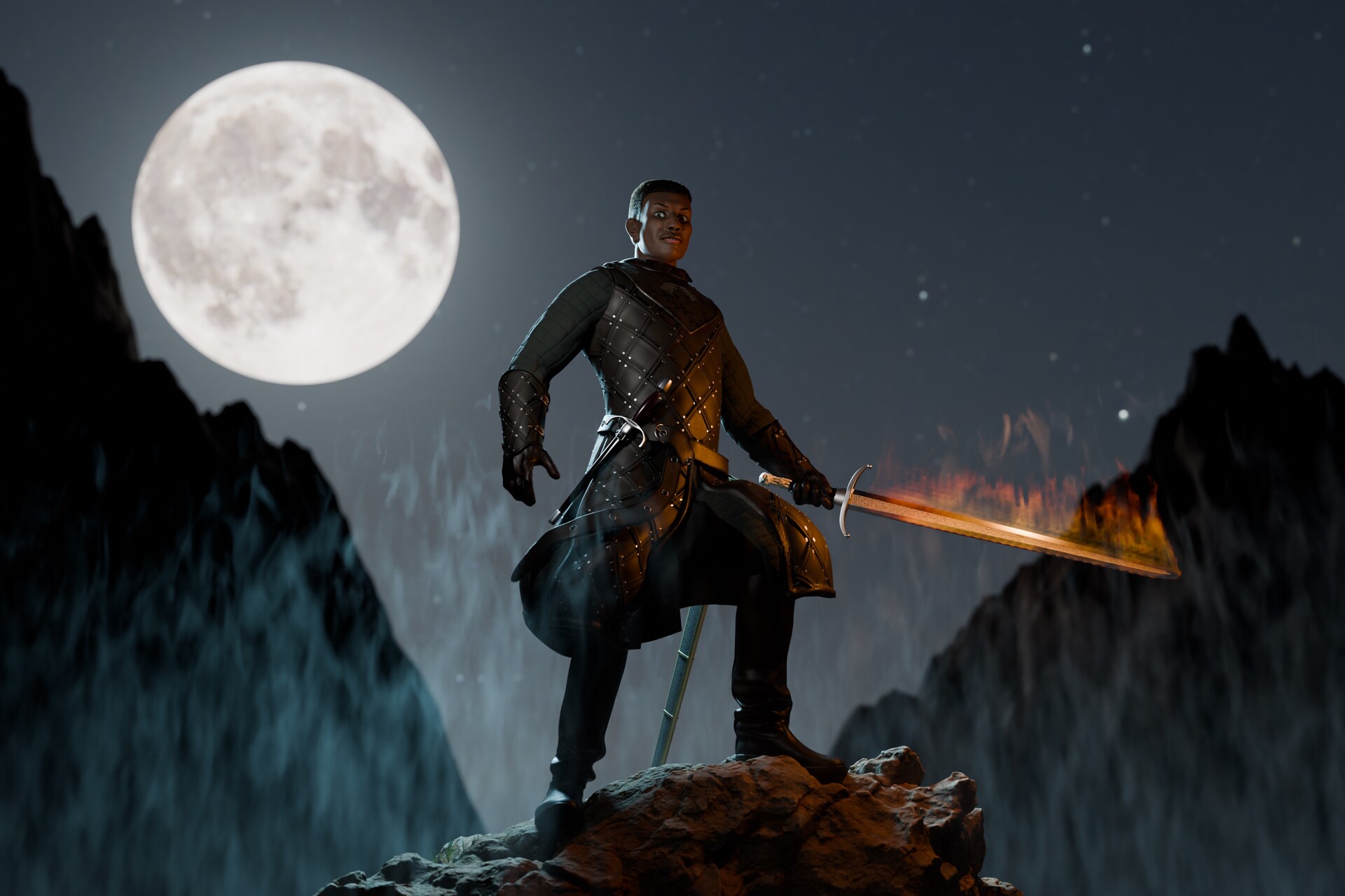 ArtStation - Jon Snow outfit character from GOT