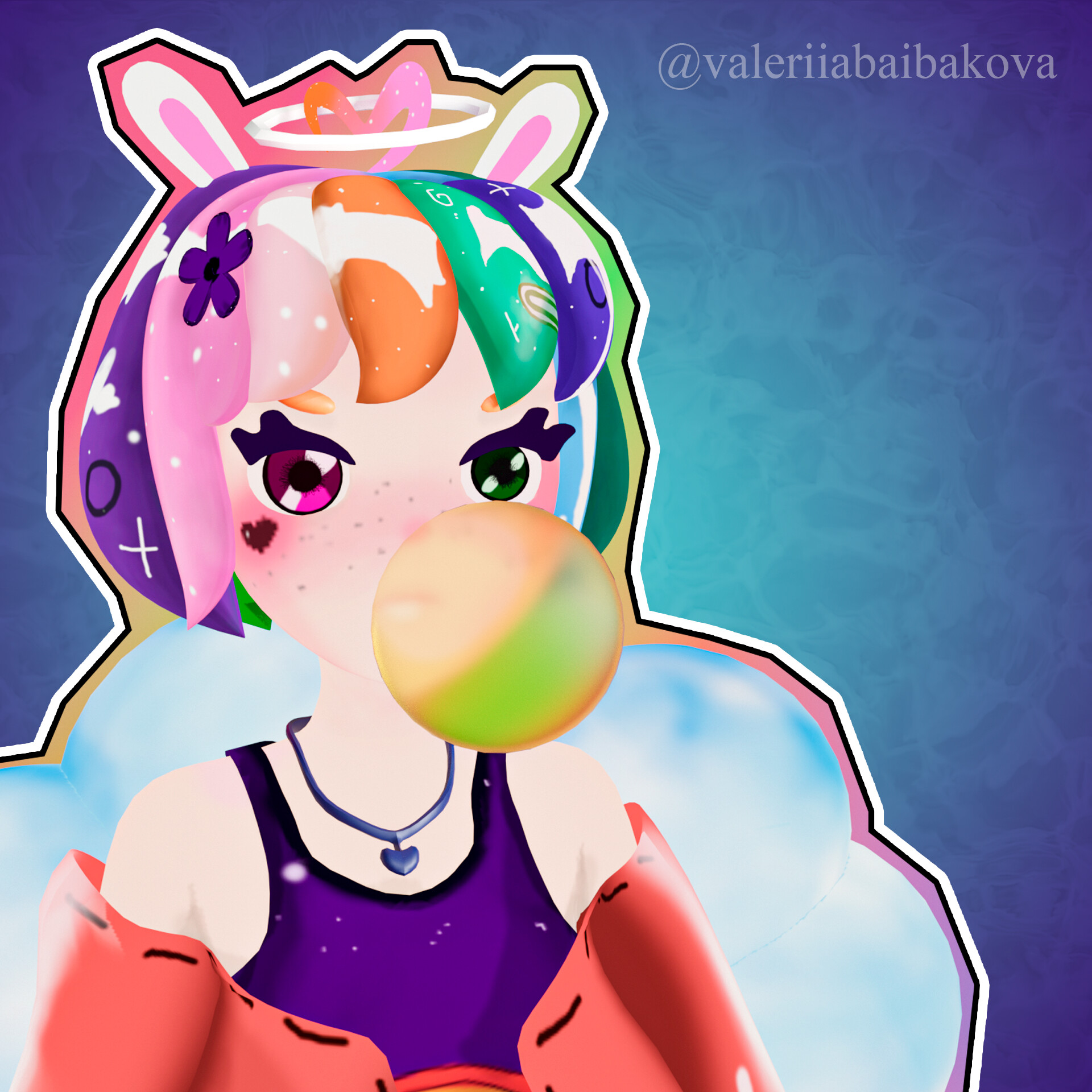 ArtStation - rainbow girl