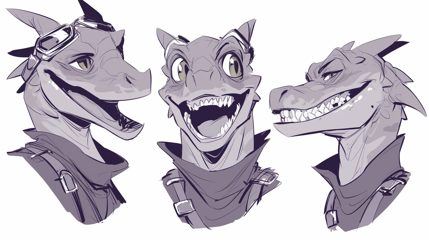 Concept Art - +300 Kobold Engineer Sketch Reference(4k)