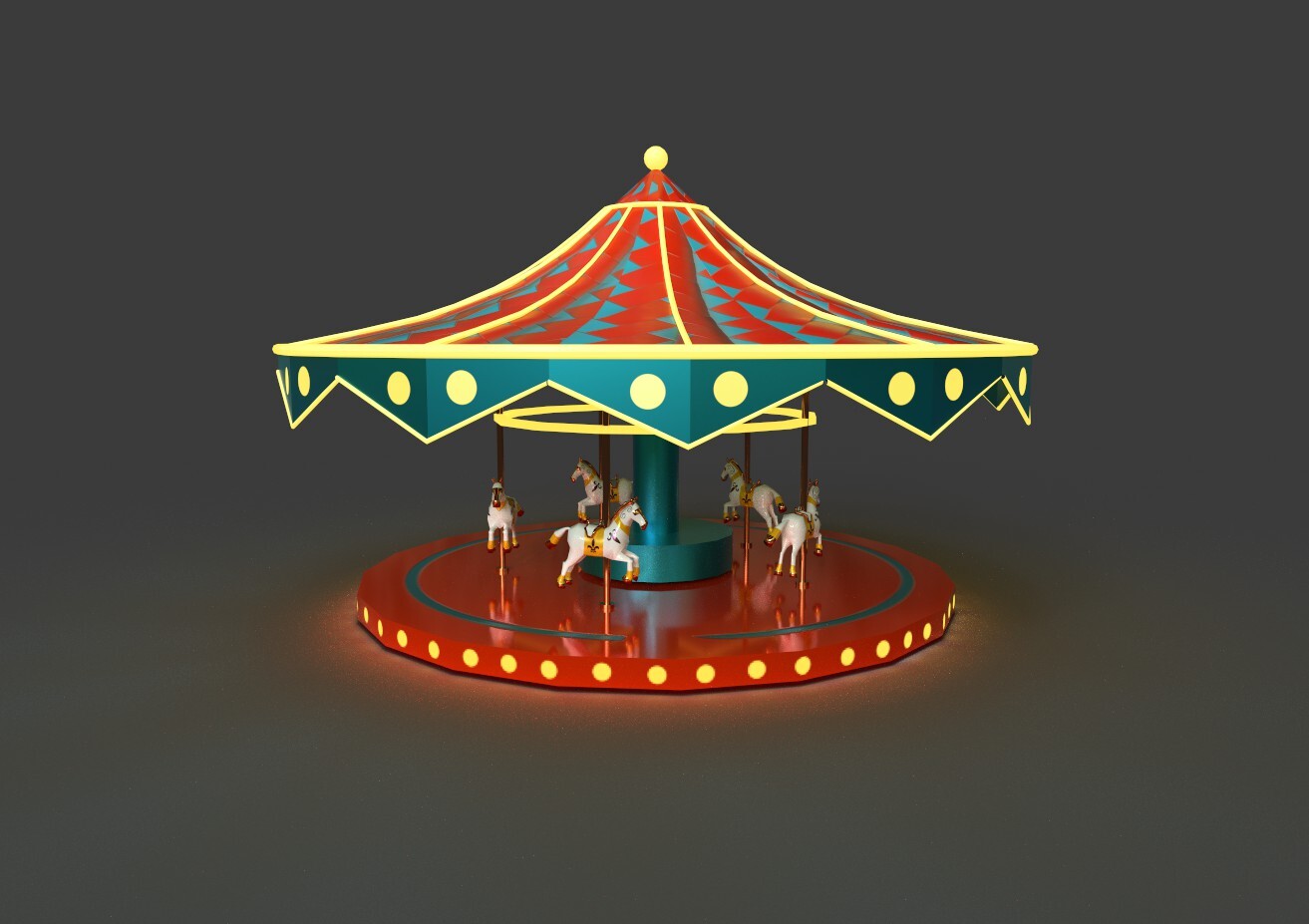 ArtStation - 3D Stylized Merry Go Round