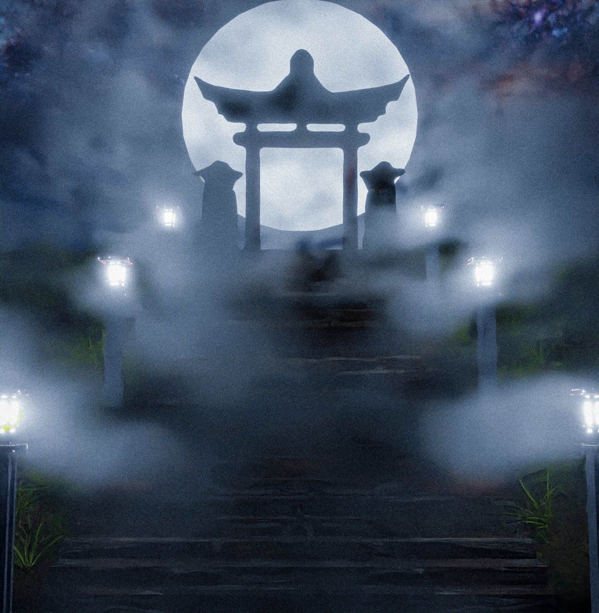 ArtStation - Night scene with fog