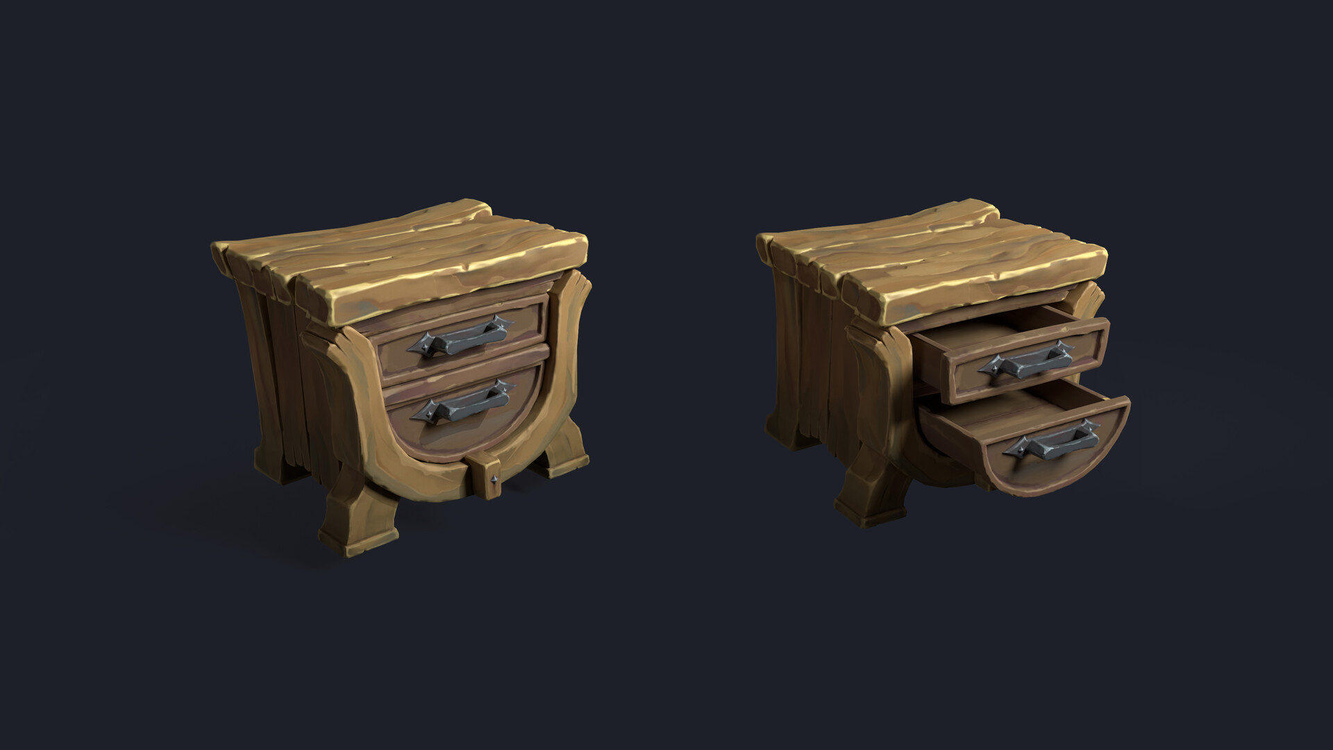 ArtStation - Stylized wood table