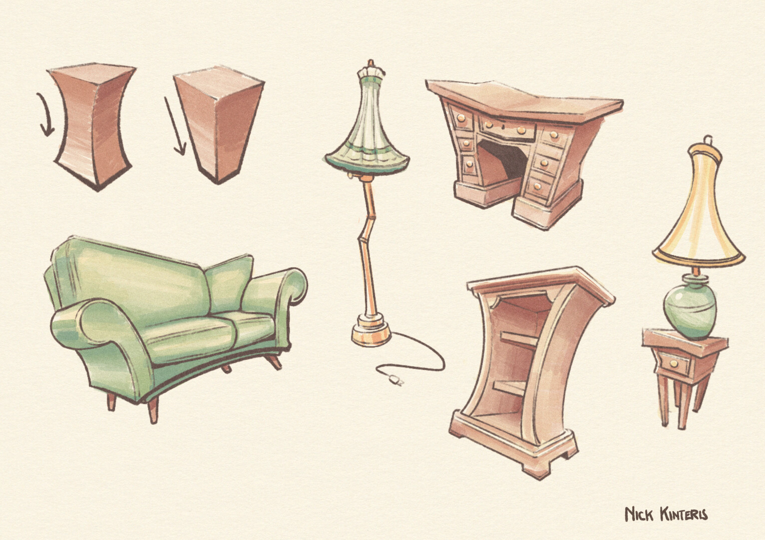ArtStation - Furniture Shape Studies!