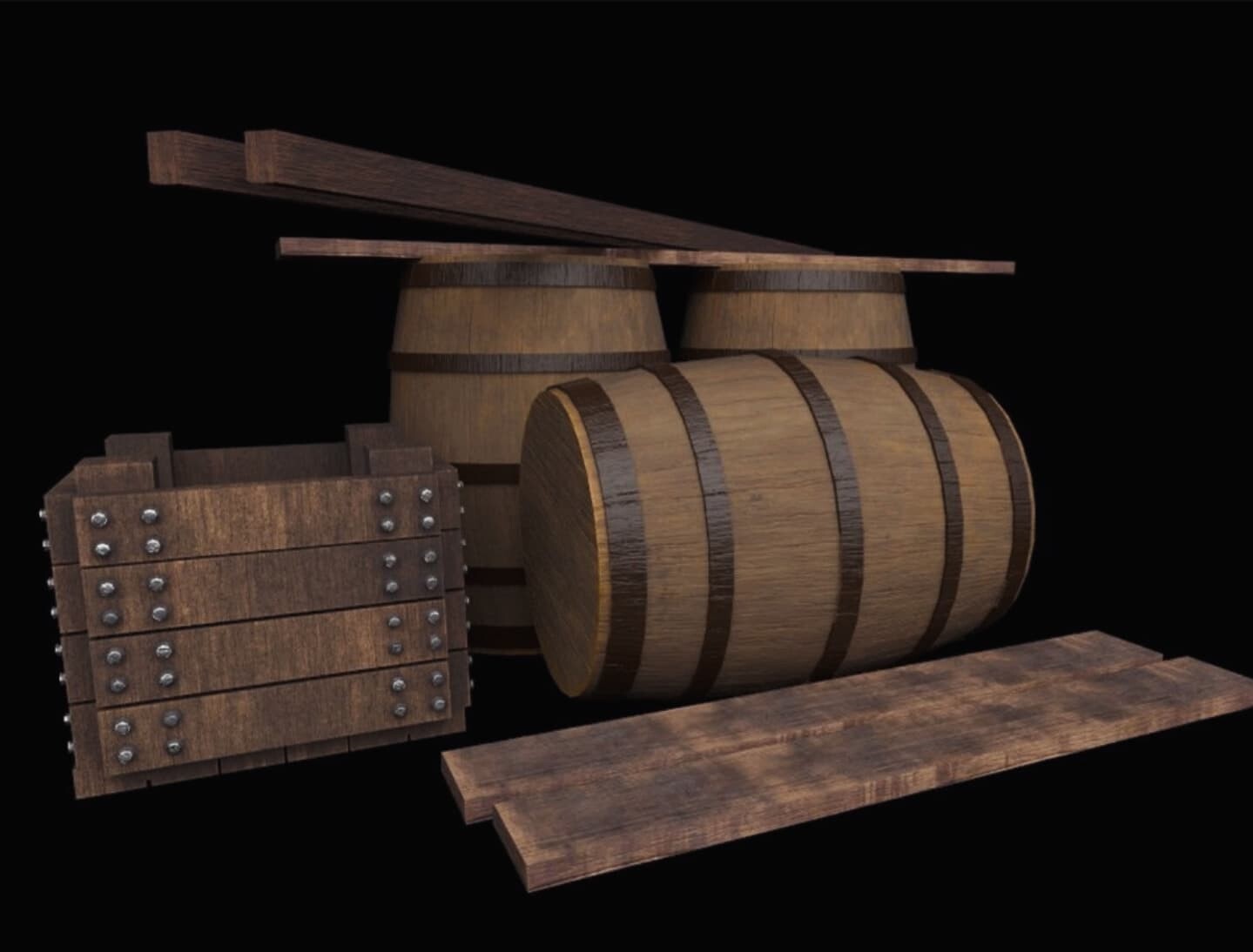 ArtStation - Wooden Barrel