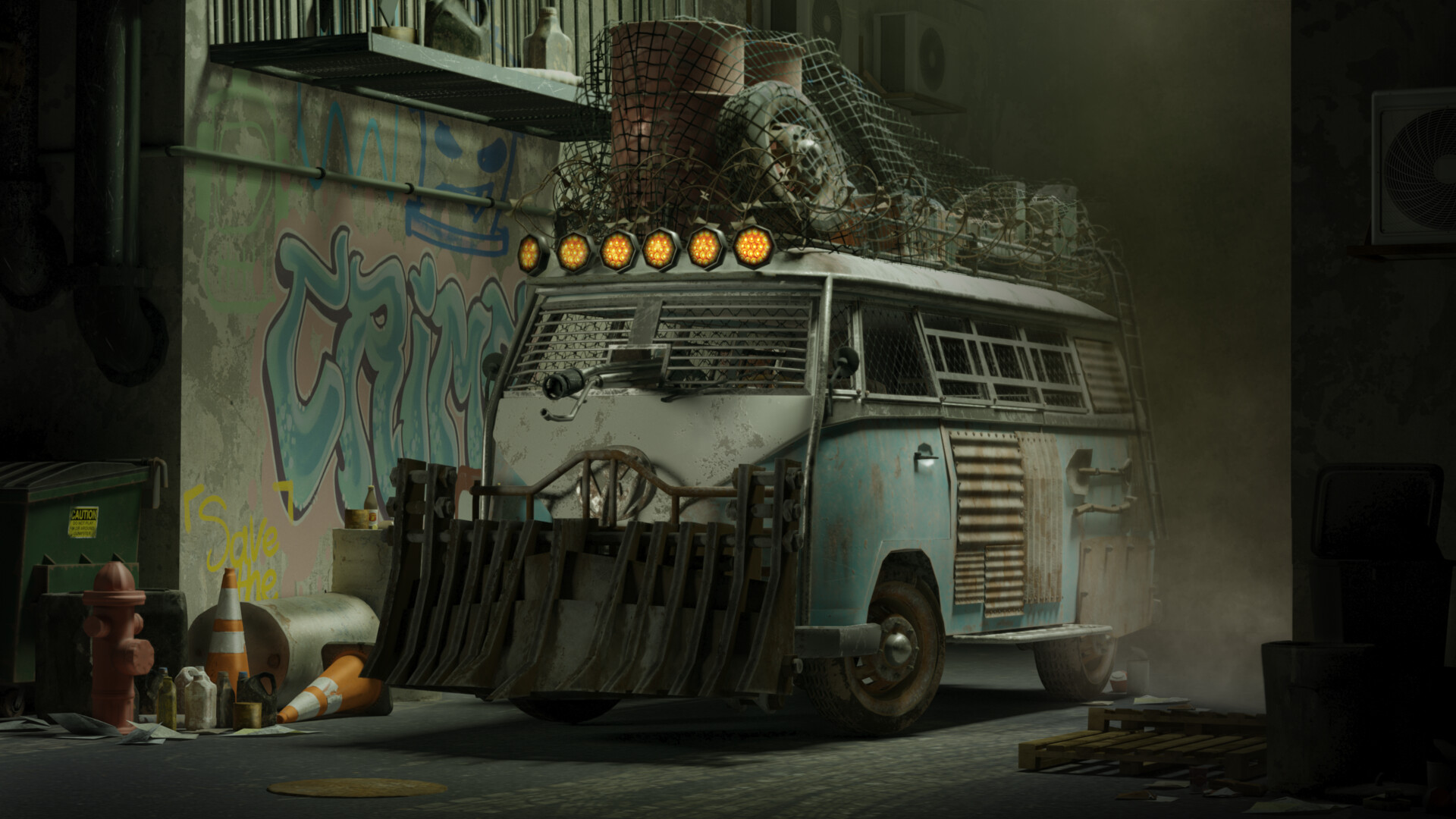 ArtStation - Post-Apocalyptic vehicle concept (Volkswagen Kombi)