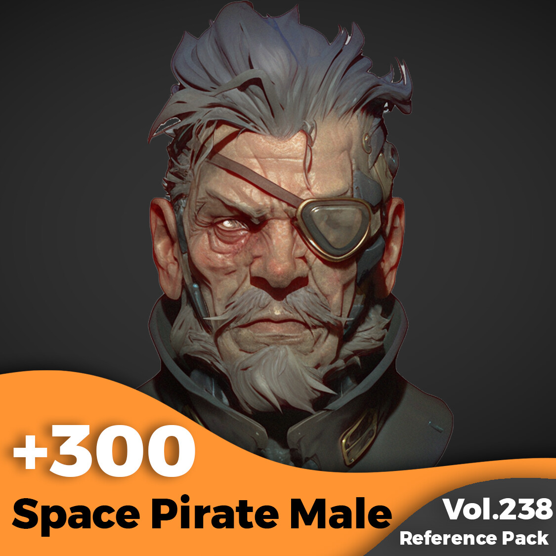 3D Head Sculpt References in 4K - Tika Art - +300 Space Pirate Male ...